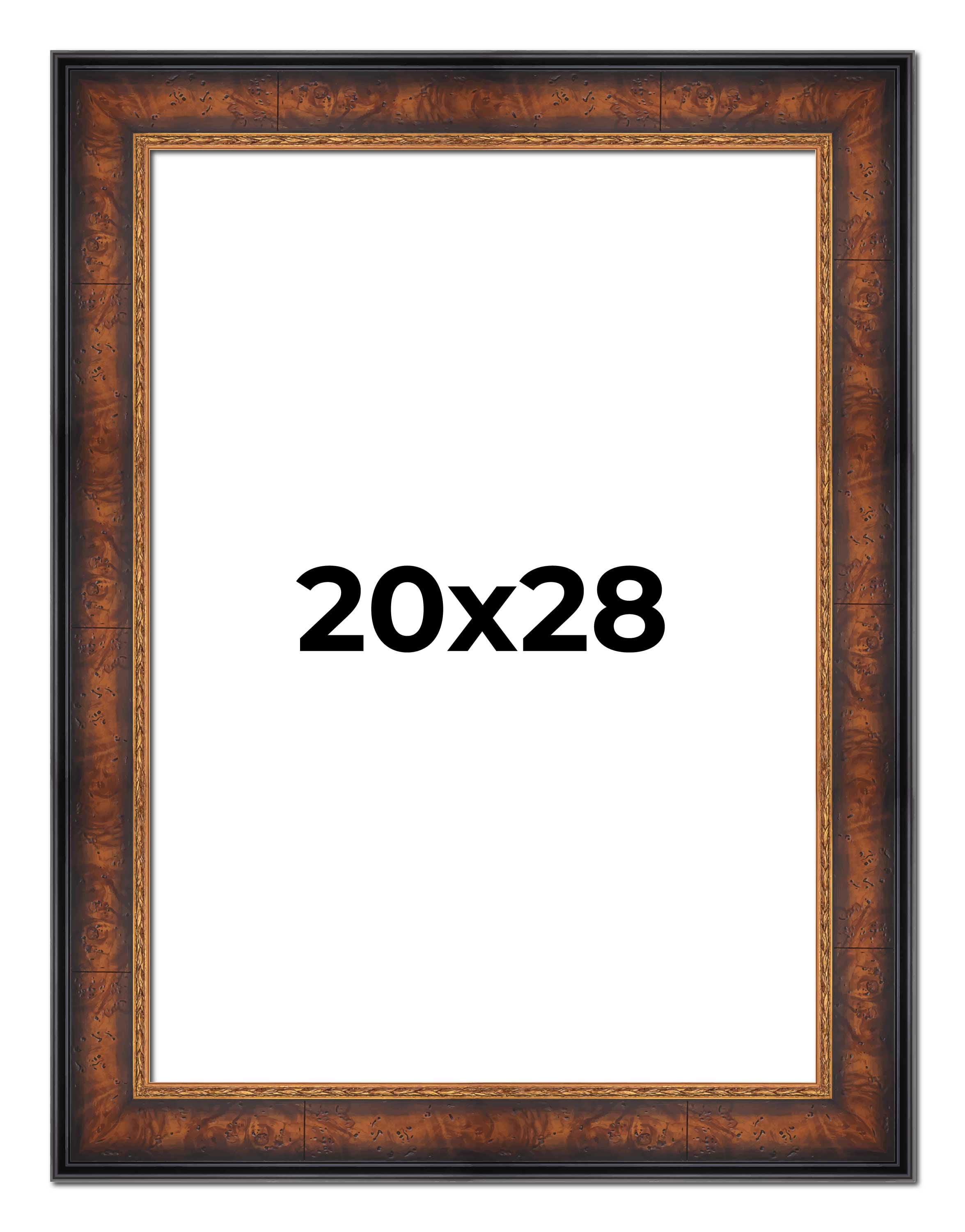 20x28 Frame Brown Walnut Gold Ornate Trim Solid Wood Plein Air Picture ...