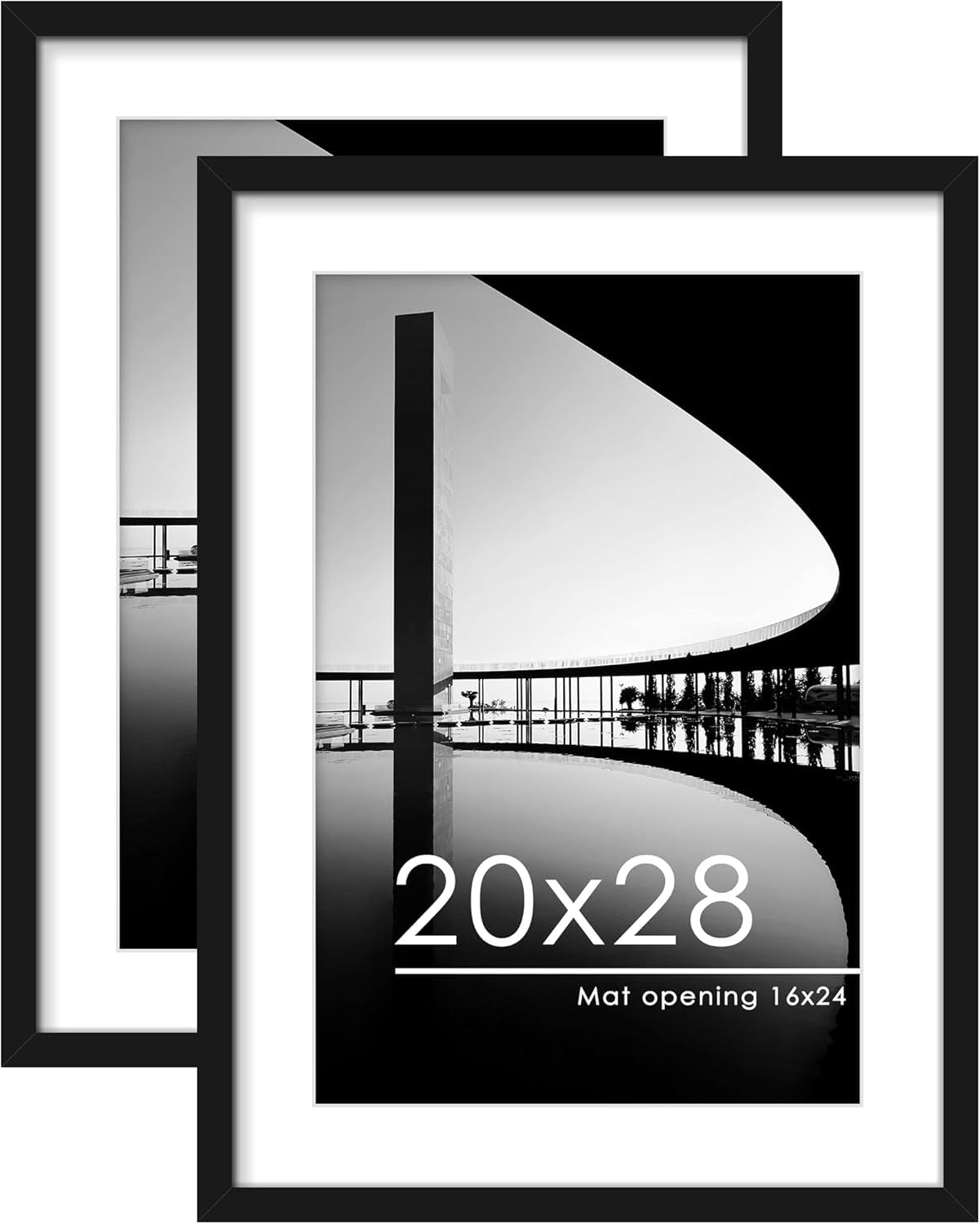 20x28 Picture Frame Set of 2, Display Pictures 16 x 24 with Mat or 20 x ...