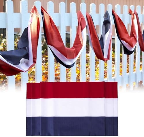 20x2Ft Large Patriotic Bunting US Flag Banner, Double Sided Red White ...