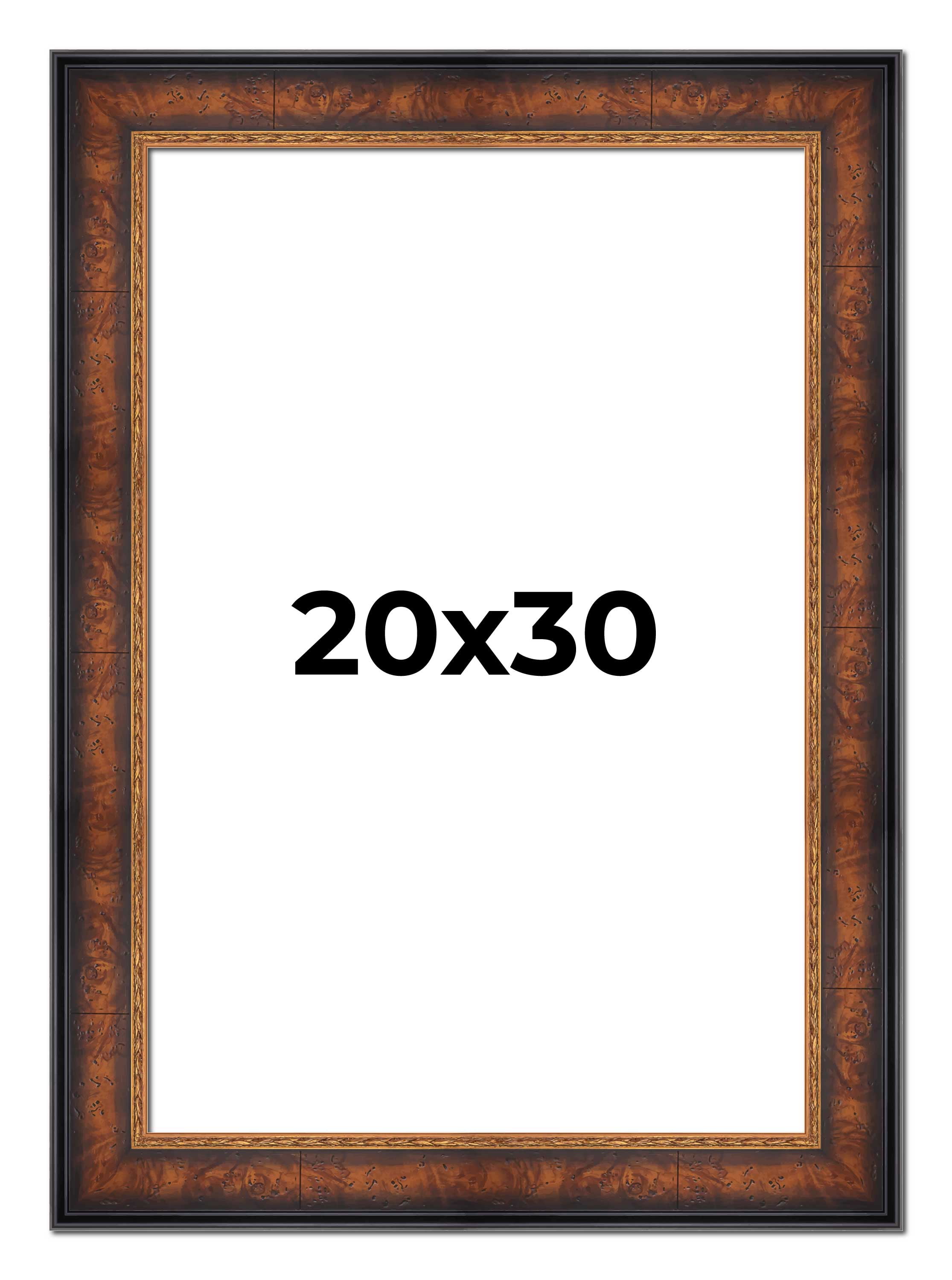 20x30 Frame Brown Walnut Gold Ornate Trim Solid Wood Plein Air Picture ...