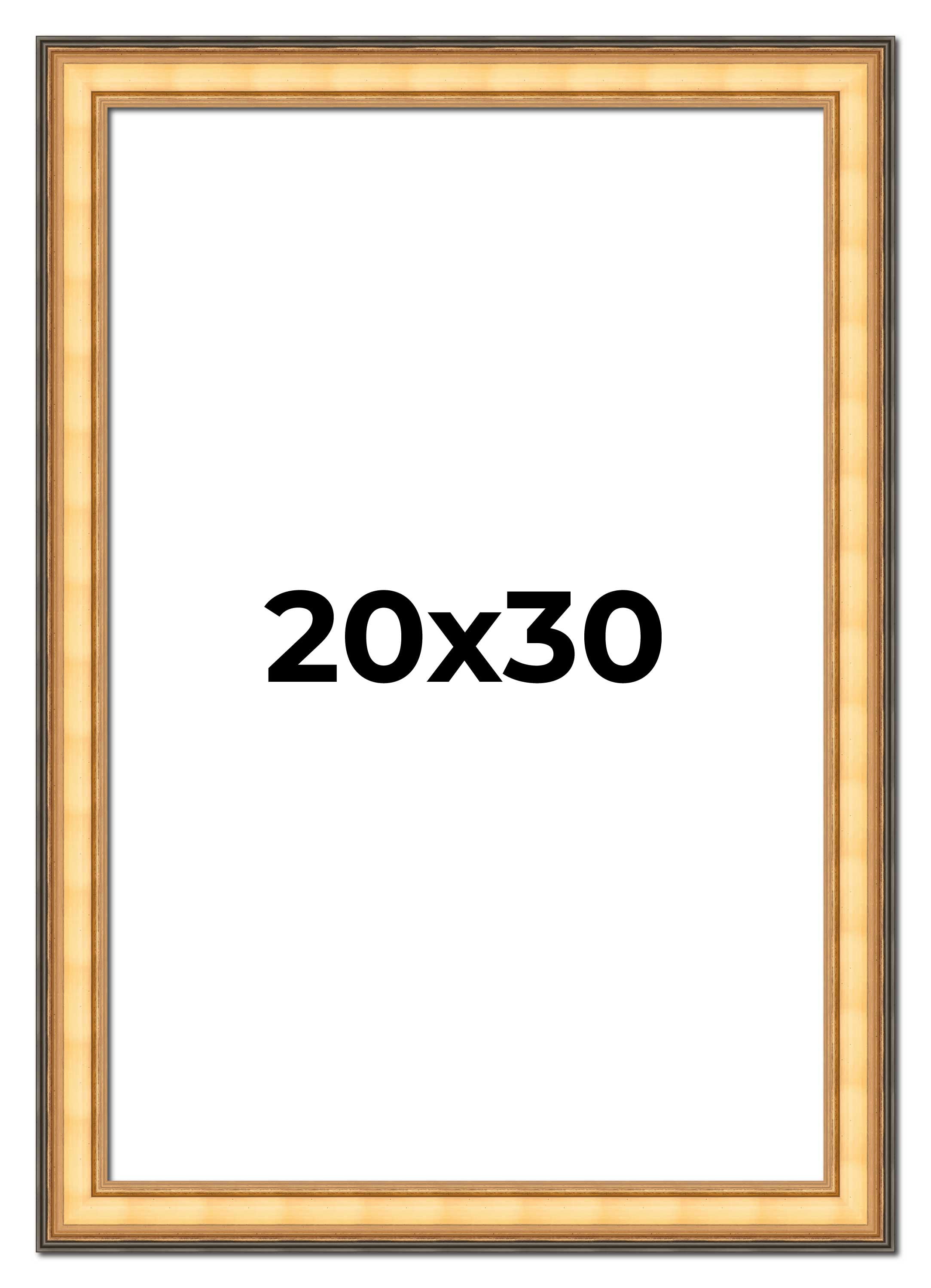 20x30 Frame Gold Plein Aire Solid Wood Picture Frame Width 2 Inches ...