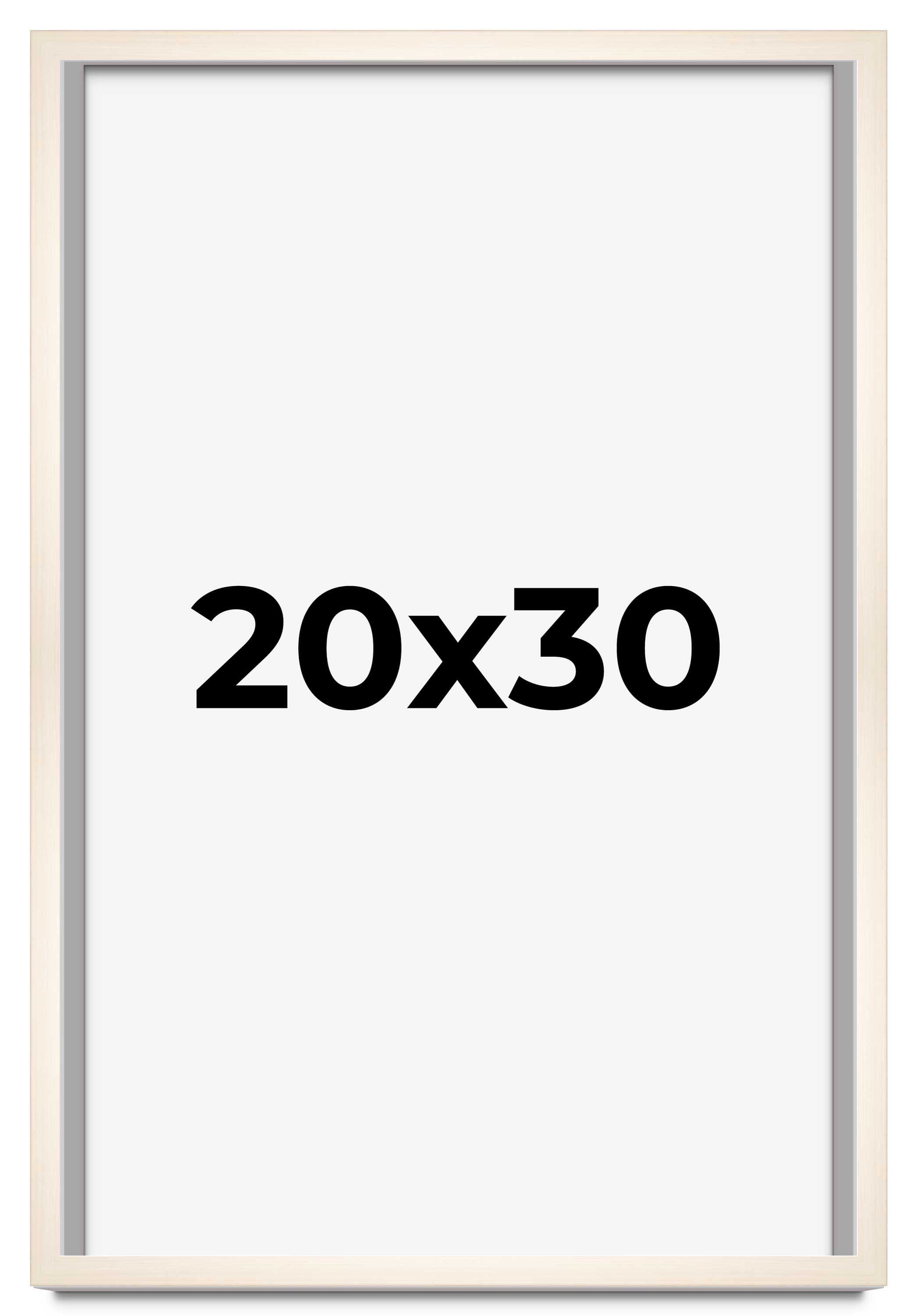 20x30 Frame White Wash Solid Wood Picture Frame | 0.8125 Inch Moulding Width | Includes UV ...