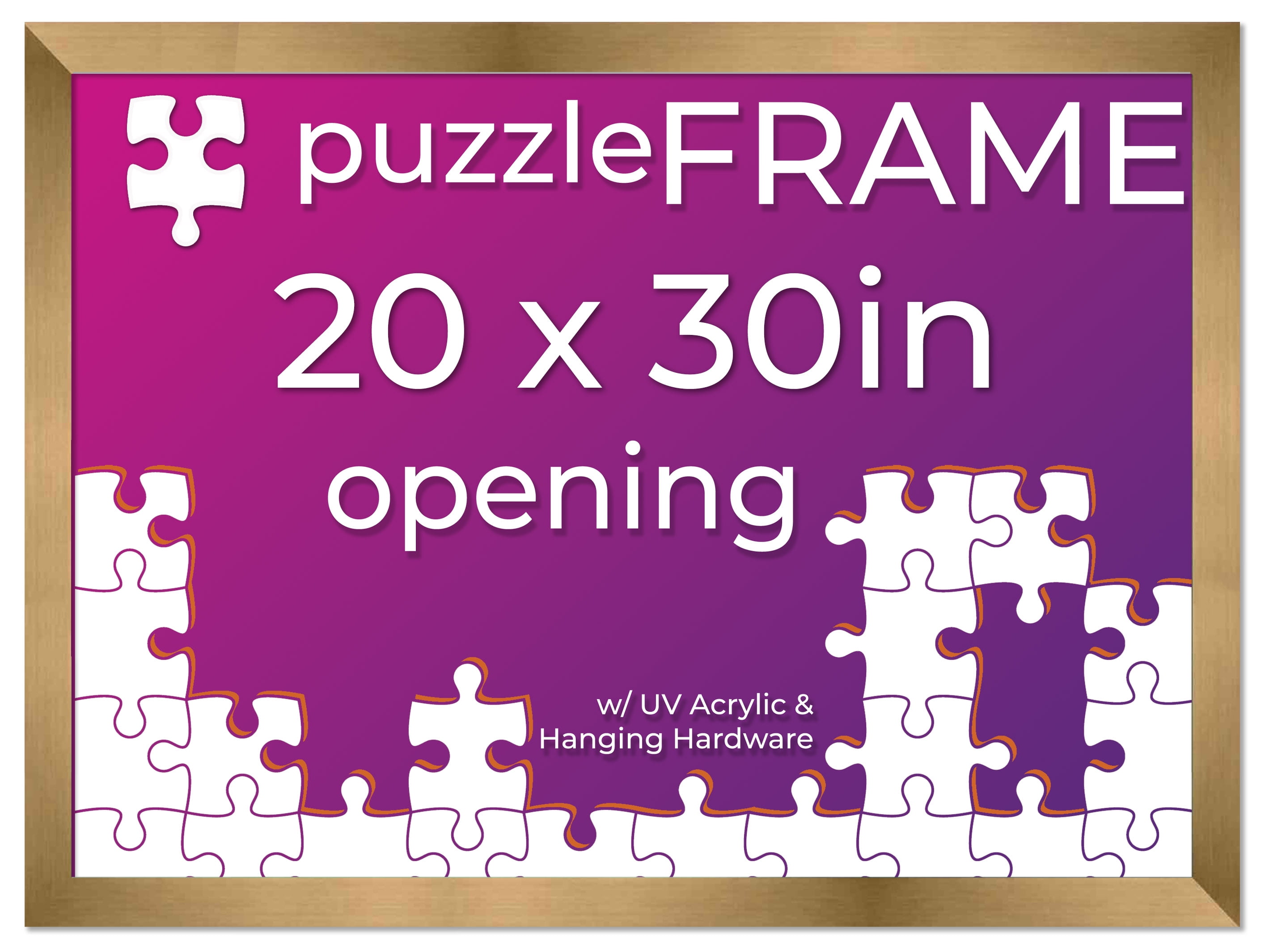 20x30 Jigsaw Puzzle Frame Kit - Kit Includes Puzzle Glue Sheets, Bronze ...