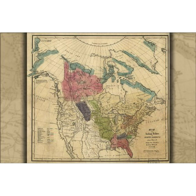 20x30 Poster; Map Of Native American Indian Tribes 1600 To 1800 ...