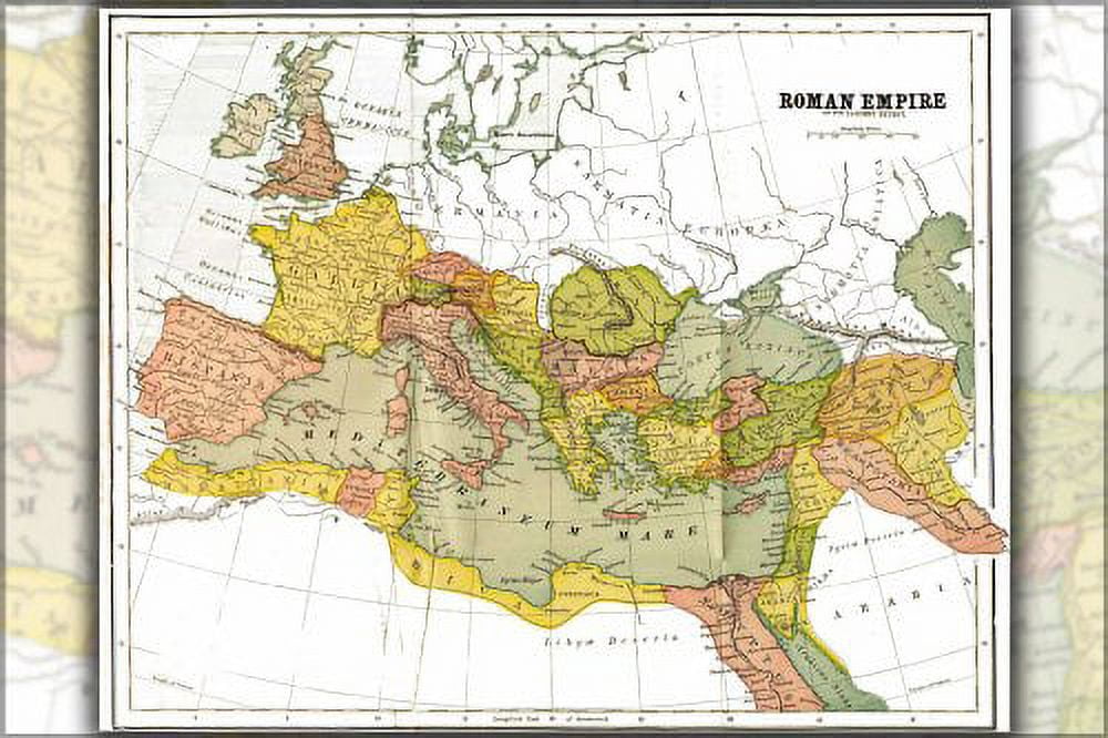 20x30 Poster; Map Of The Roman Empire At Its Largest Extent, With ...