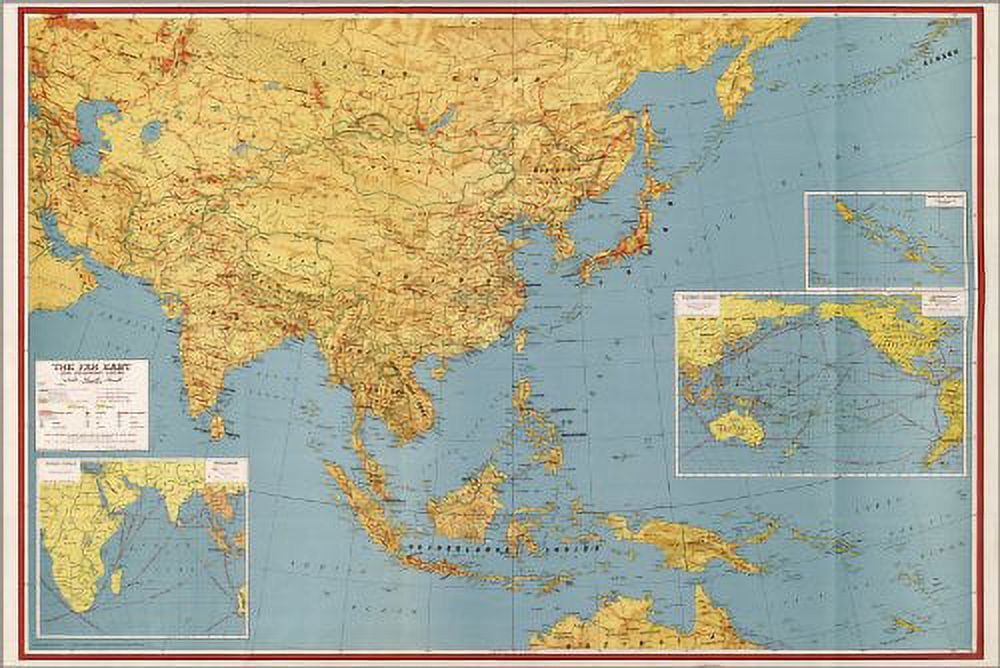 20x30 Poster; Wwii Map Of Southeast Asia Japan China India 1943 ...