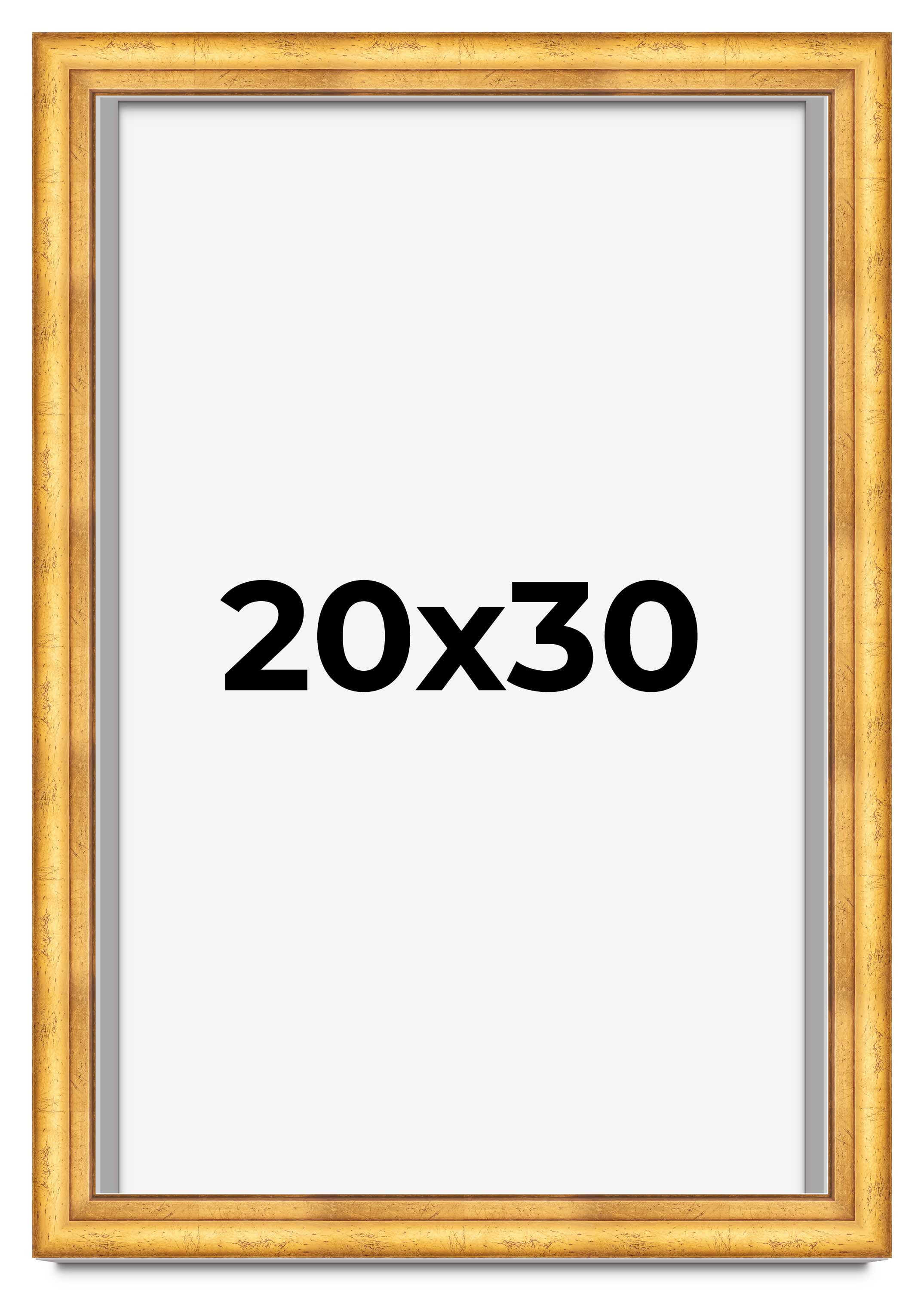 20x30 Shadow Box 1.75" Deep Gold Picture Frame - UV Acrylic, Backing ...