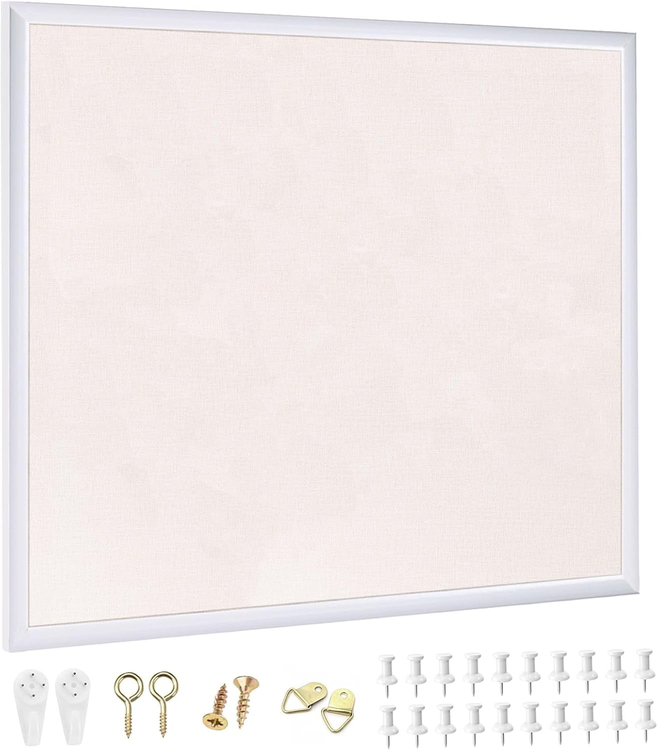 20x30 inch Large Linen Bulletin Board, Cork Board for Walls, White ...