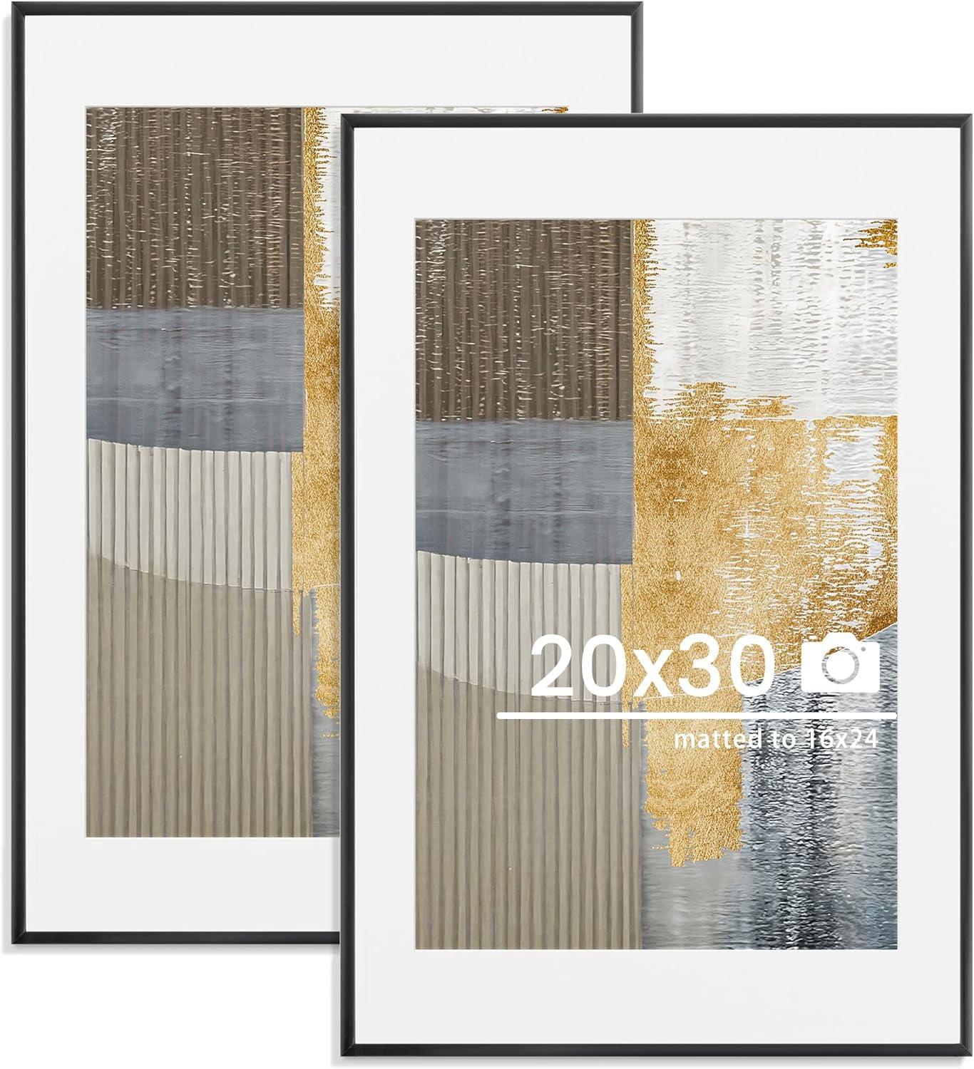 20x30 inch Metal Poster Frame - 20 x 30 Thin Aluminum Picture Frames Matted for 16x20 Photos ...