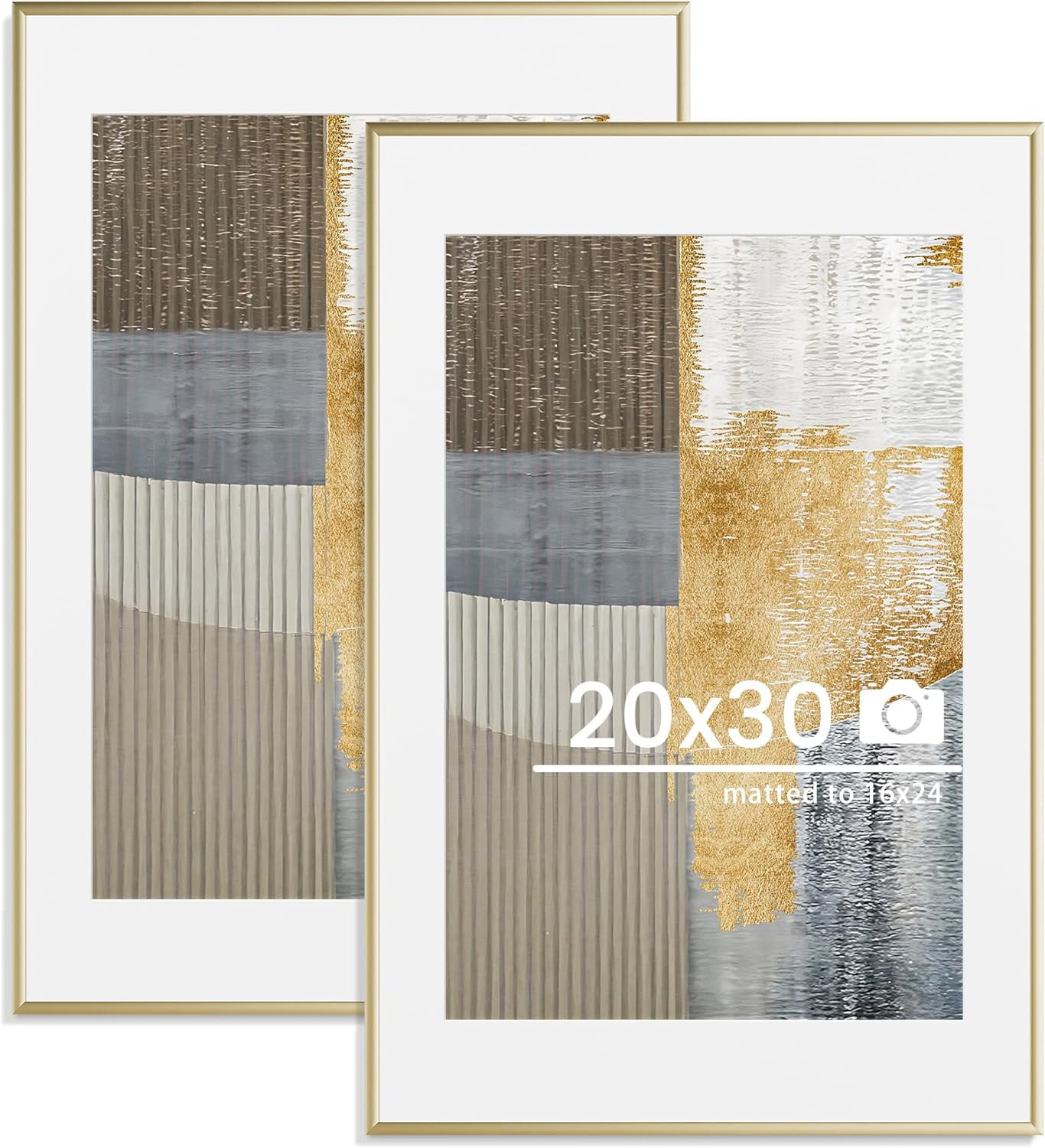 20x30 inch Metal Poster Frame - 20 x 30 Thin Aluminum Picture Frames Matted for 16x20 Photos ...