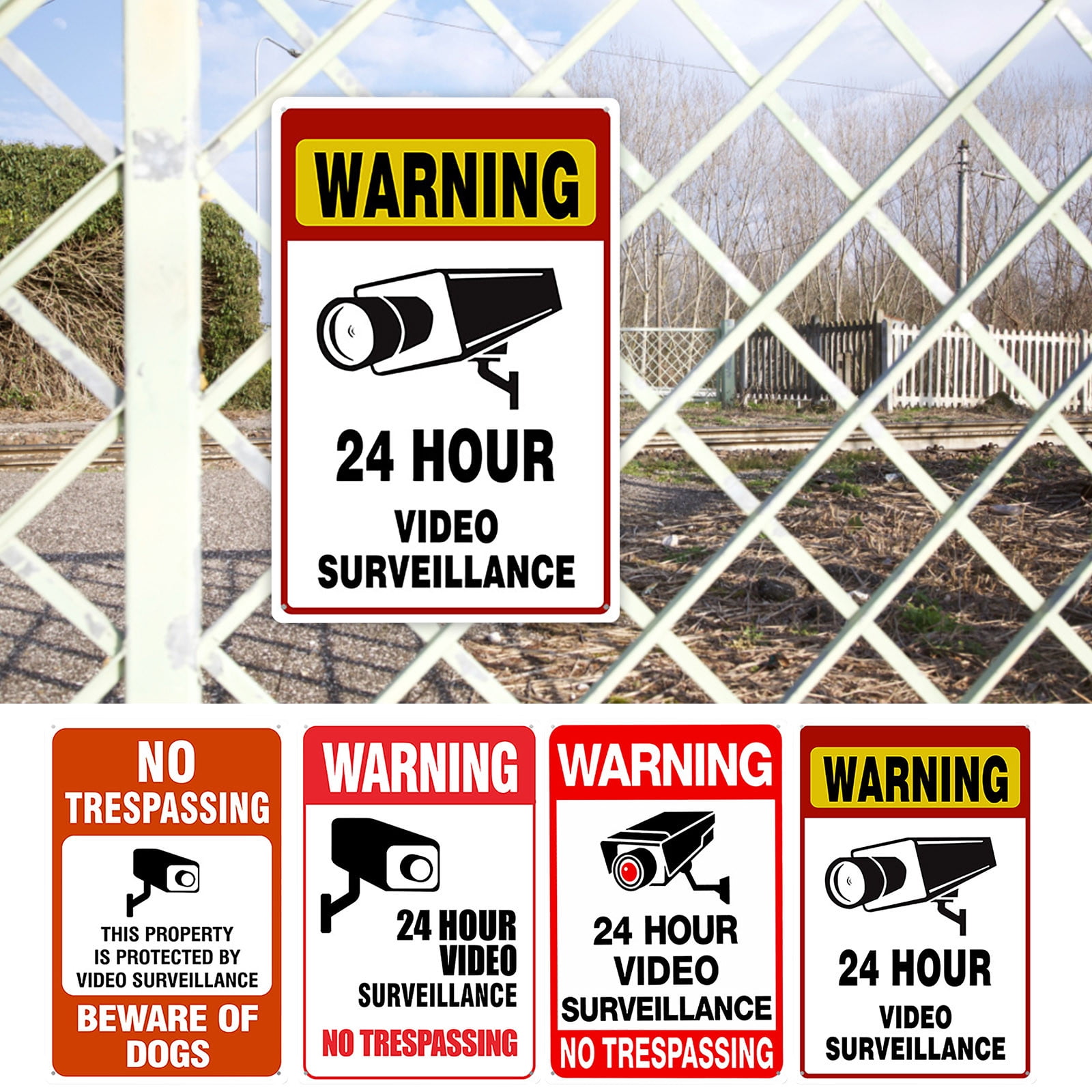 20x30cm Video Surveillance Camera Sign, Weatherproof Warning Notice for ...