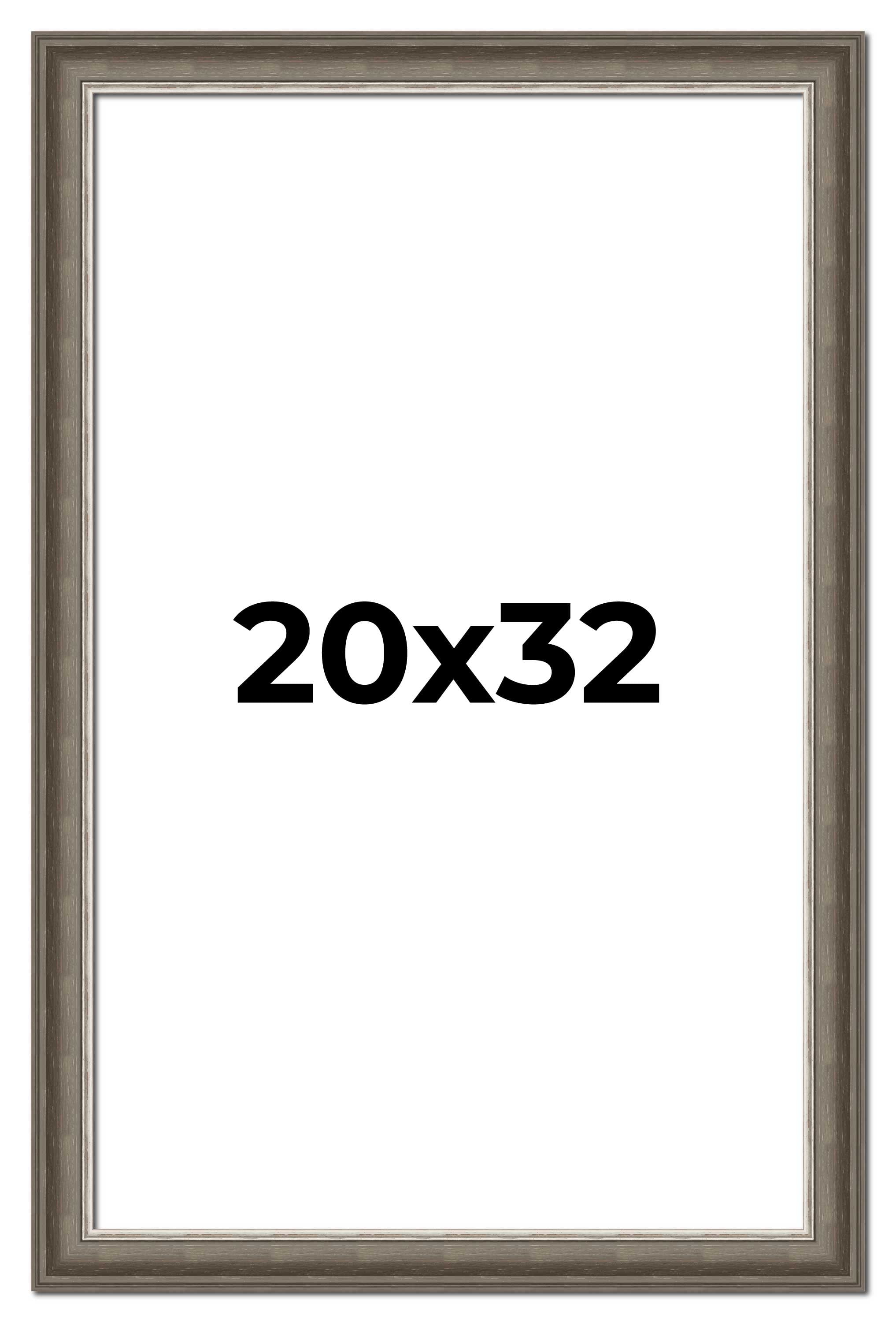 20x32 Frame Brown Solid Wood Picture Frame | 1.75 Inch Moulding Width ...
