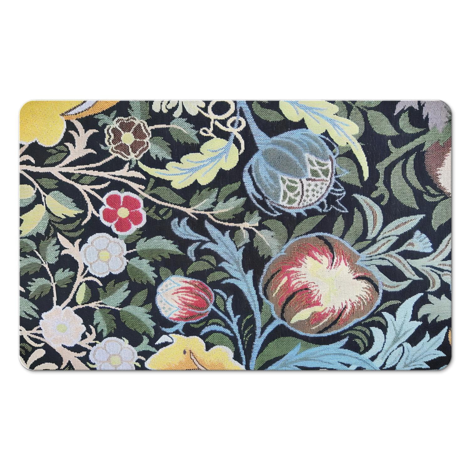 20x32 Inch Distressed Floral Rug - Green, Modern, Washable, Non-Slip ...