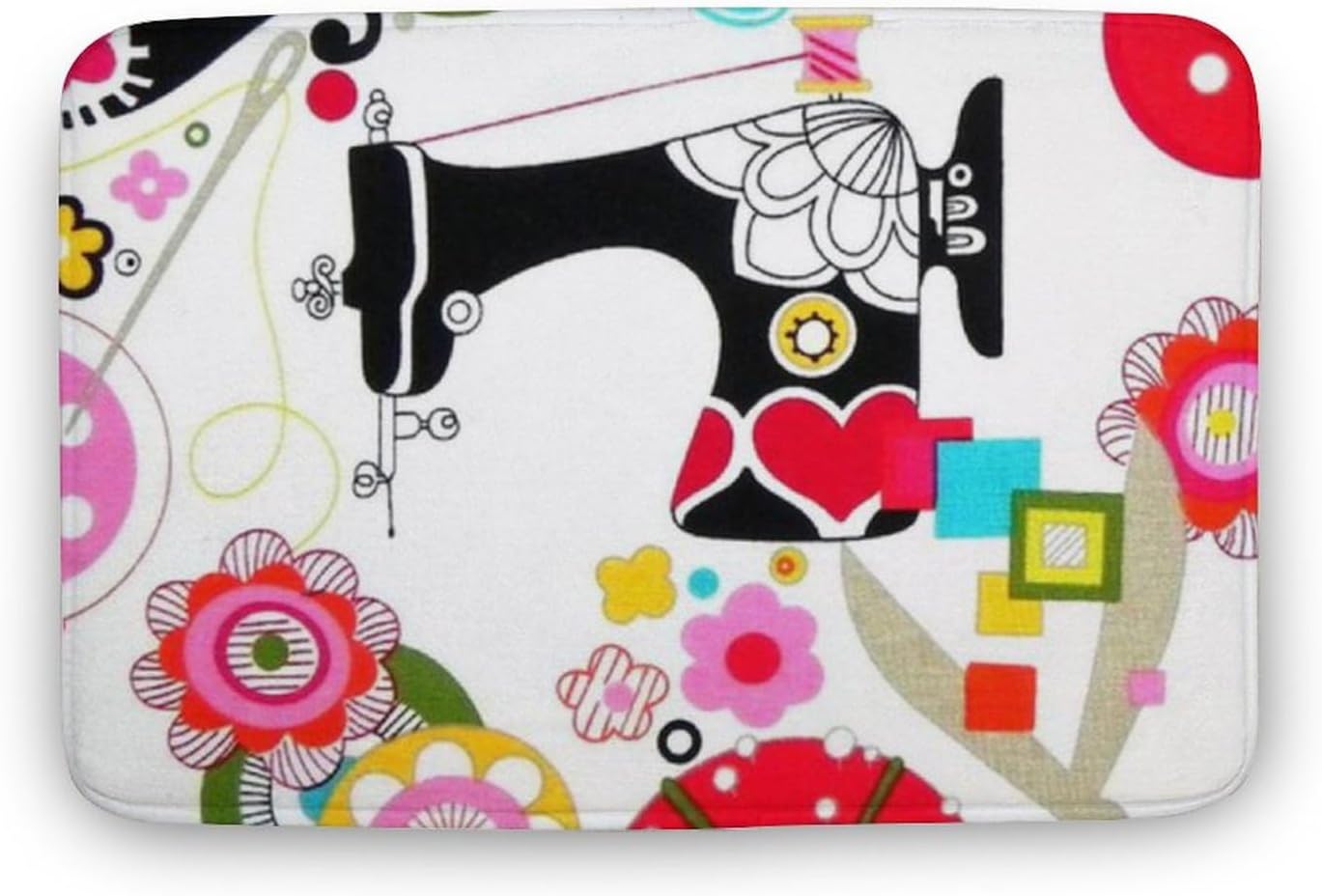 20x32 inch Sew Now Sew Fabric Vintage Sewing Machine Door Mats,Summer ...