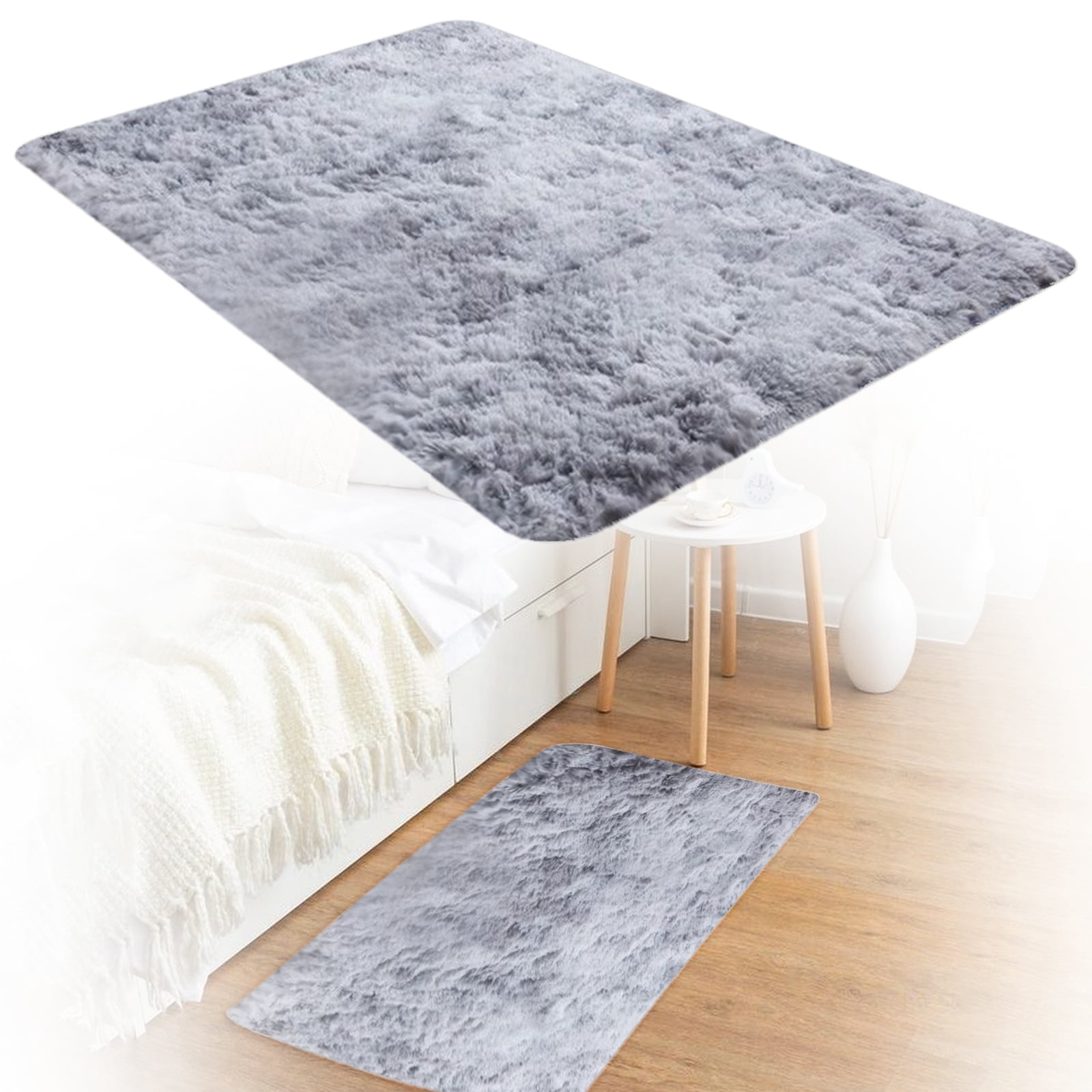 20x32in Fluffy Shag Faux Fur Area Rug for Living Room Bedroom, Tie-Dyed ...