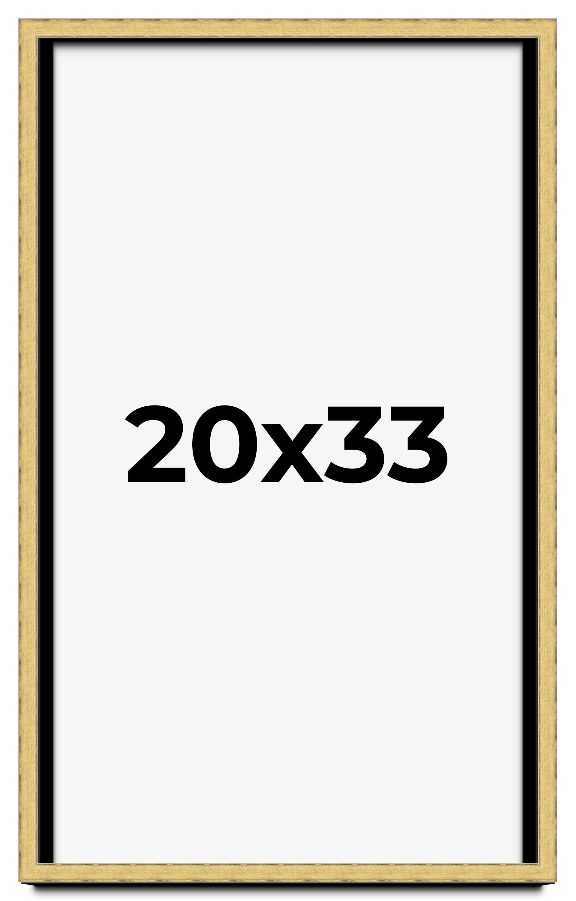 20x33 Shadow Box Frame Gold | 1.375 Inches Deep Real Wood Contemporary ...