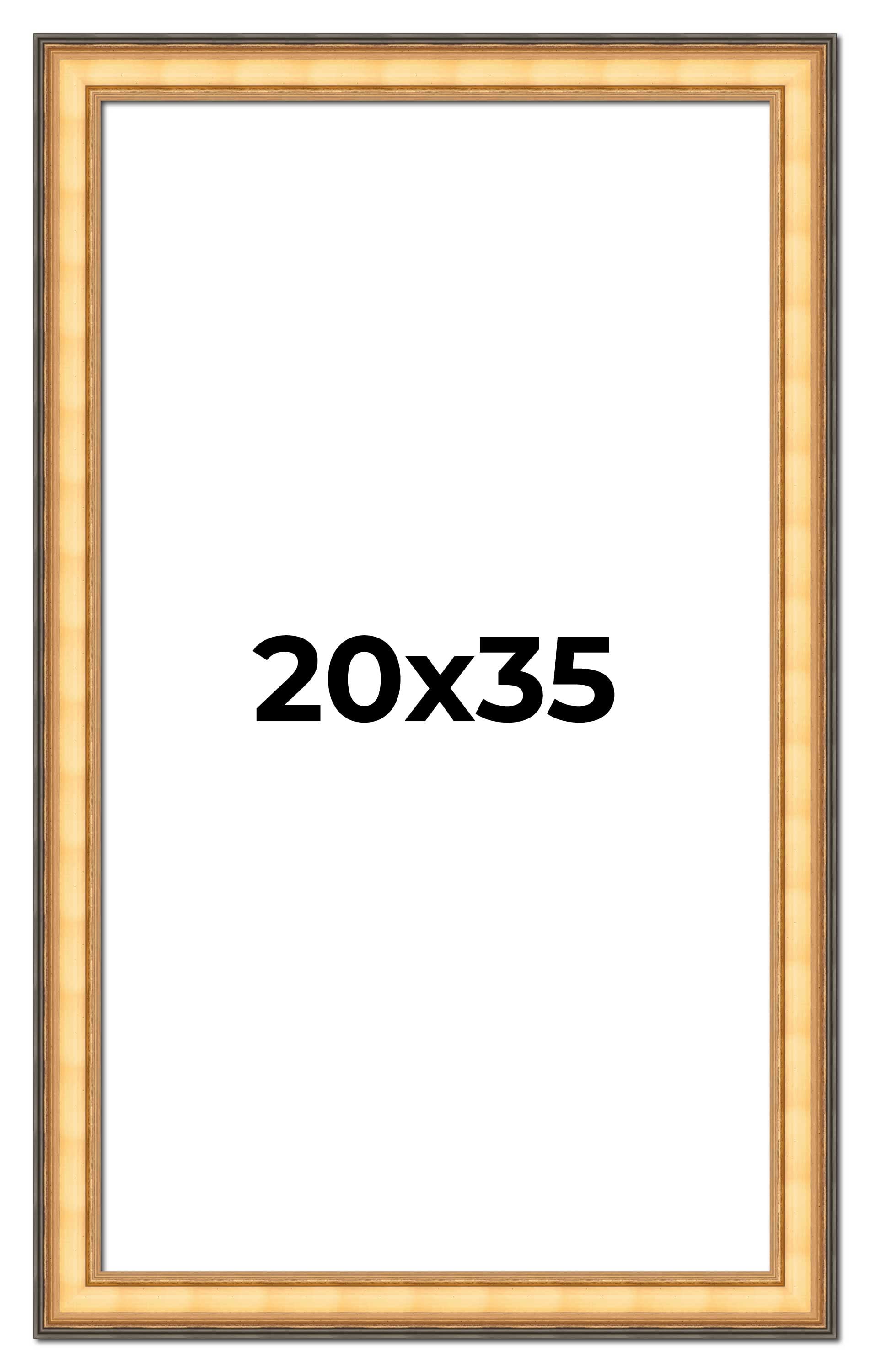 20x35 Frame Gold Plein Aire Solid Wood Picture Frame Width 2 Inches ...