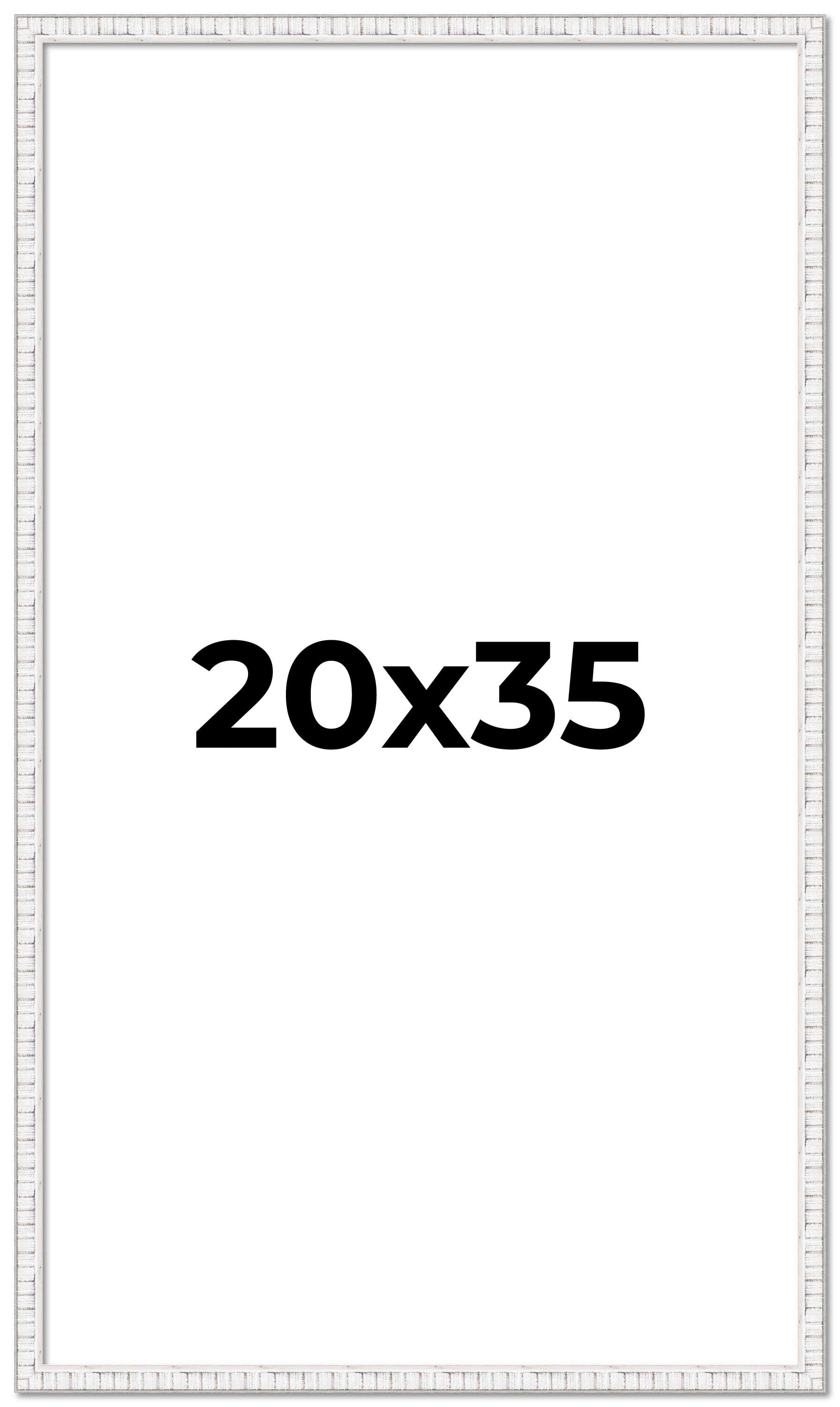 20x35 Frame White Scuffed Rustic Solid Wood Picture Frame | 0.75 Inch ...