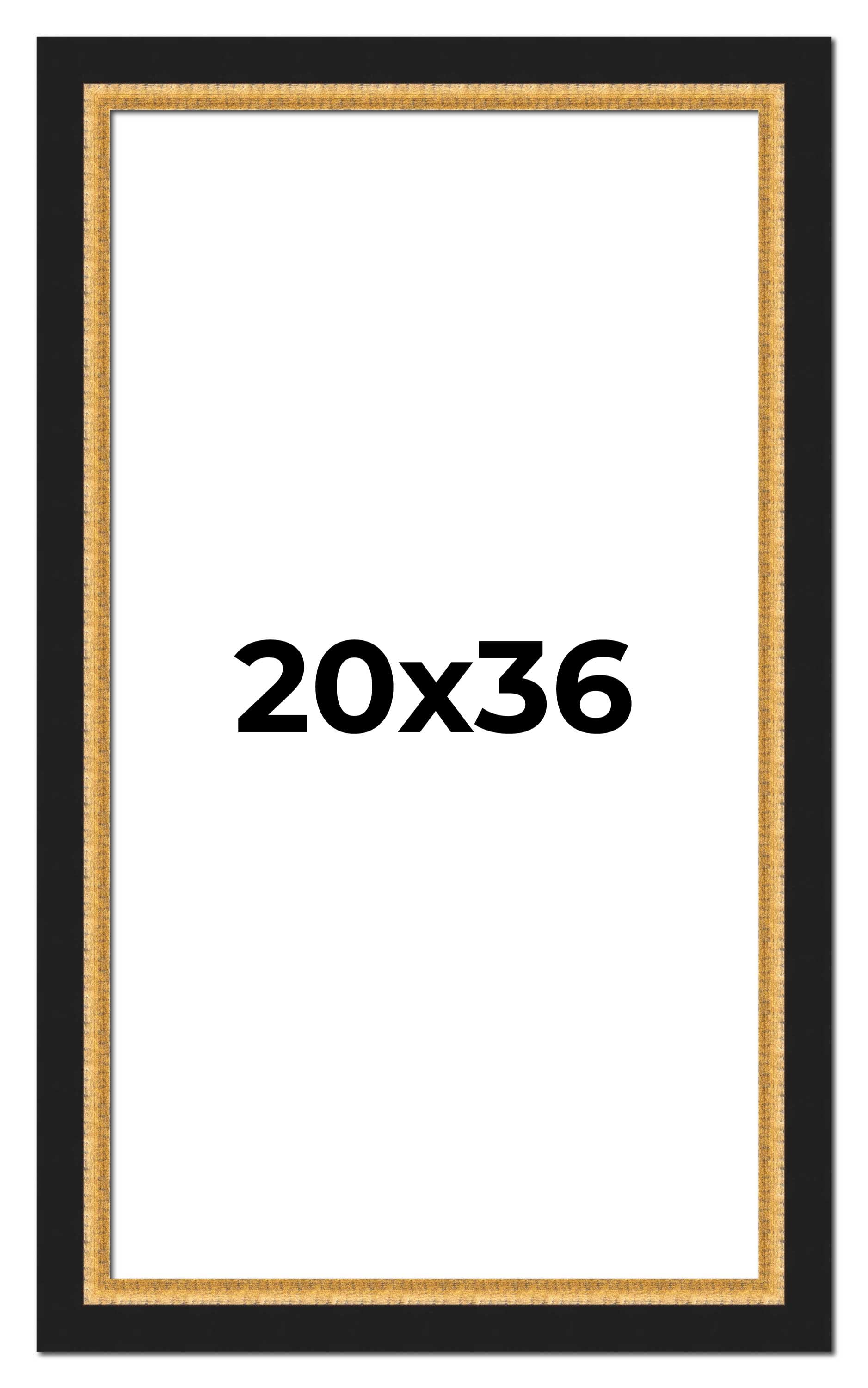 20x36 Frame Gold Real Wood Picture Frame Width 2.25 Inches | Interior ...