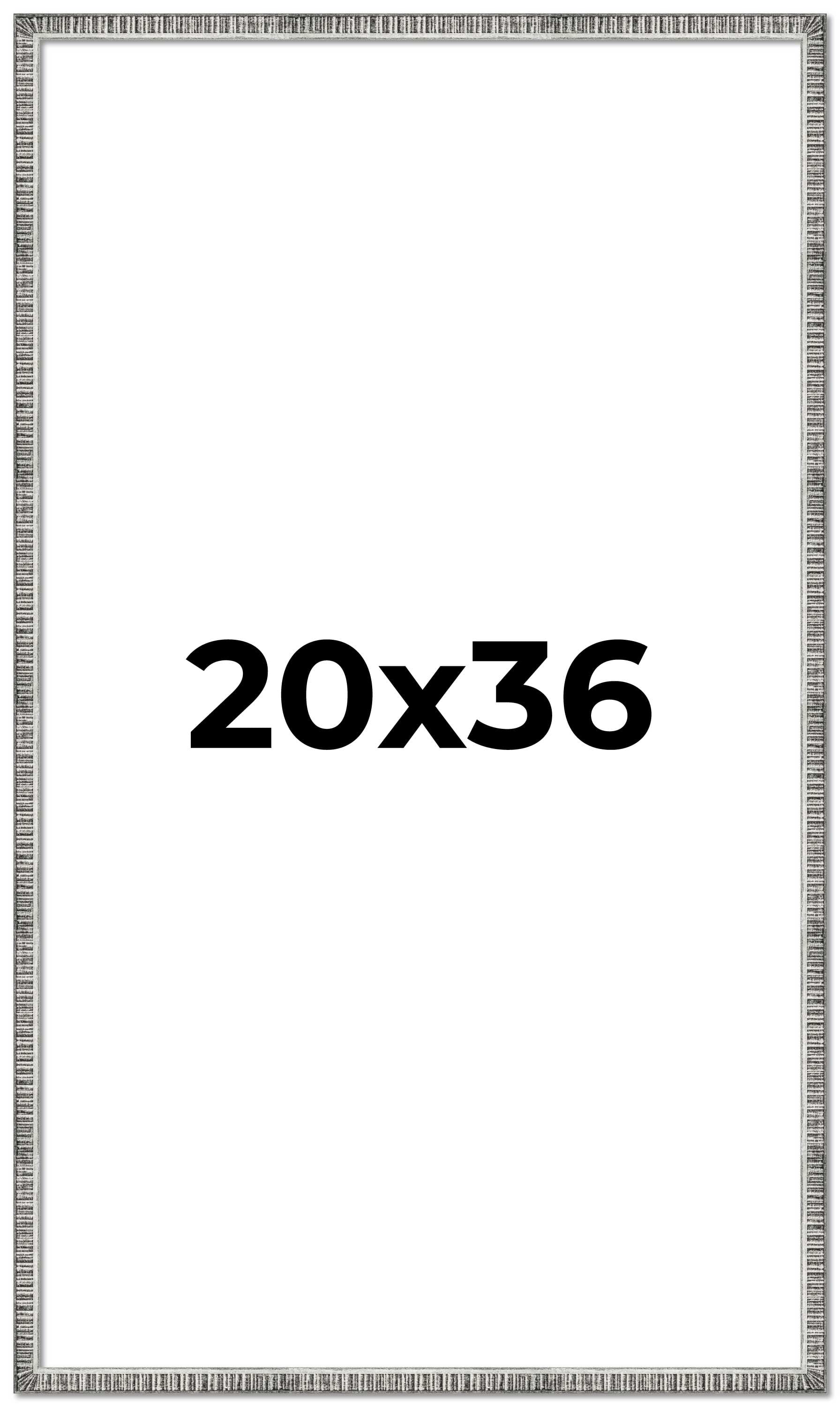 20x36 Frame Silver Grey Distressed Solid Wood Picture Frame | 0.75 Inch ...