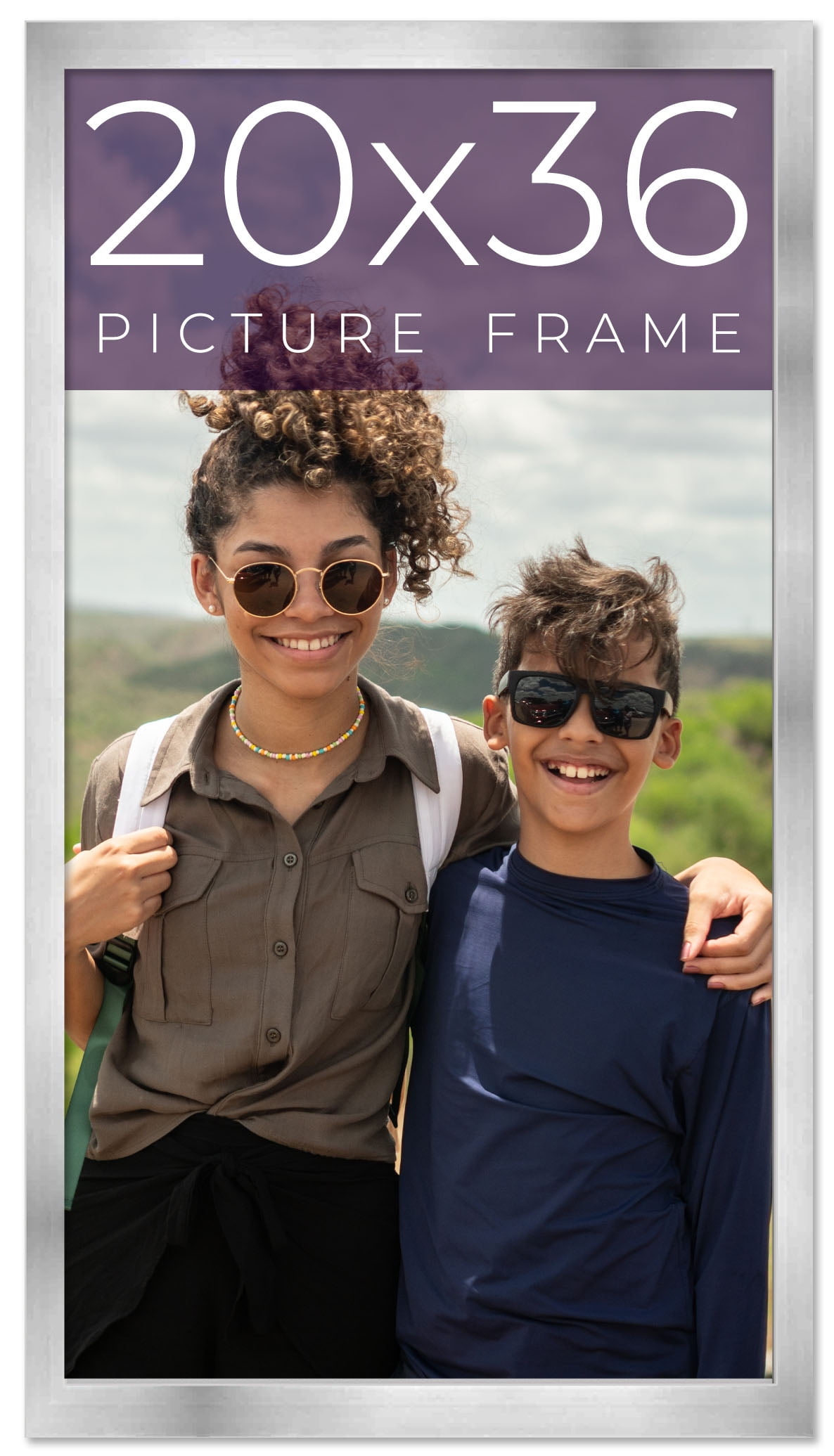 20x36 Frame Silver Real Wood Picture Frame Width 0.75 inches | Interior ...