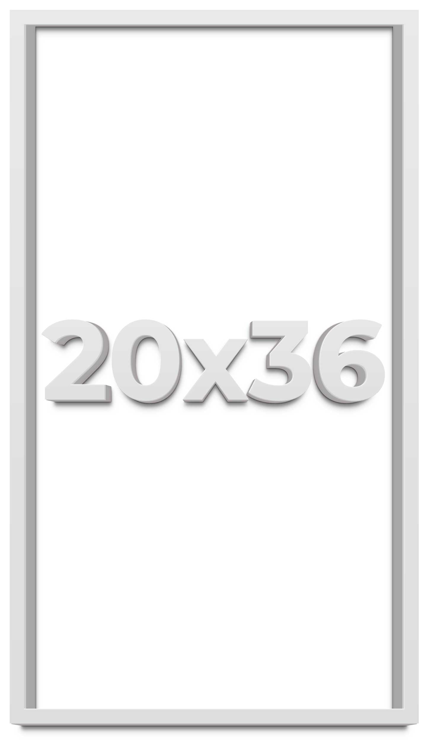 20x36 Shadow Box Frame White | 1 Inches Deep Real Wood Contemporary ...