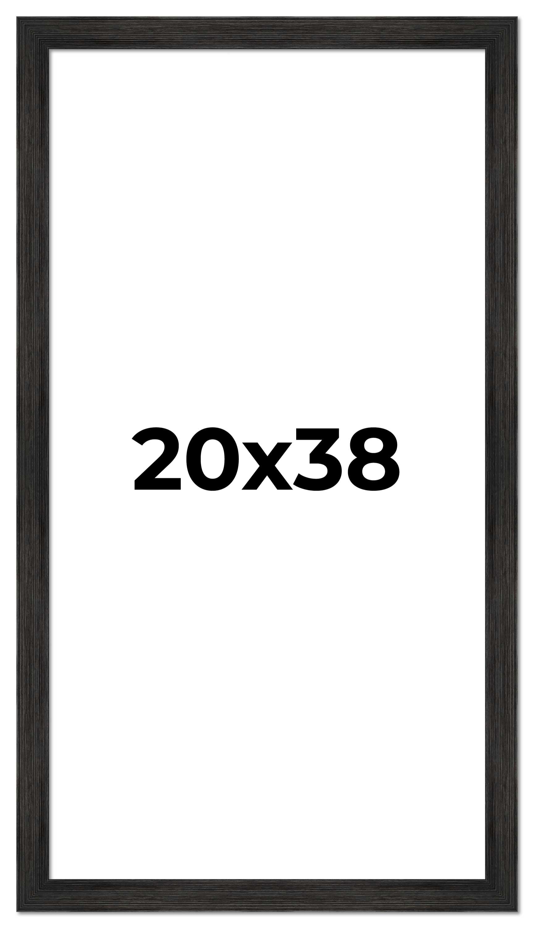 20x38 Black Rustic Wide Barnwood Picture Frame - UV Acrylic, Foam Board ...