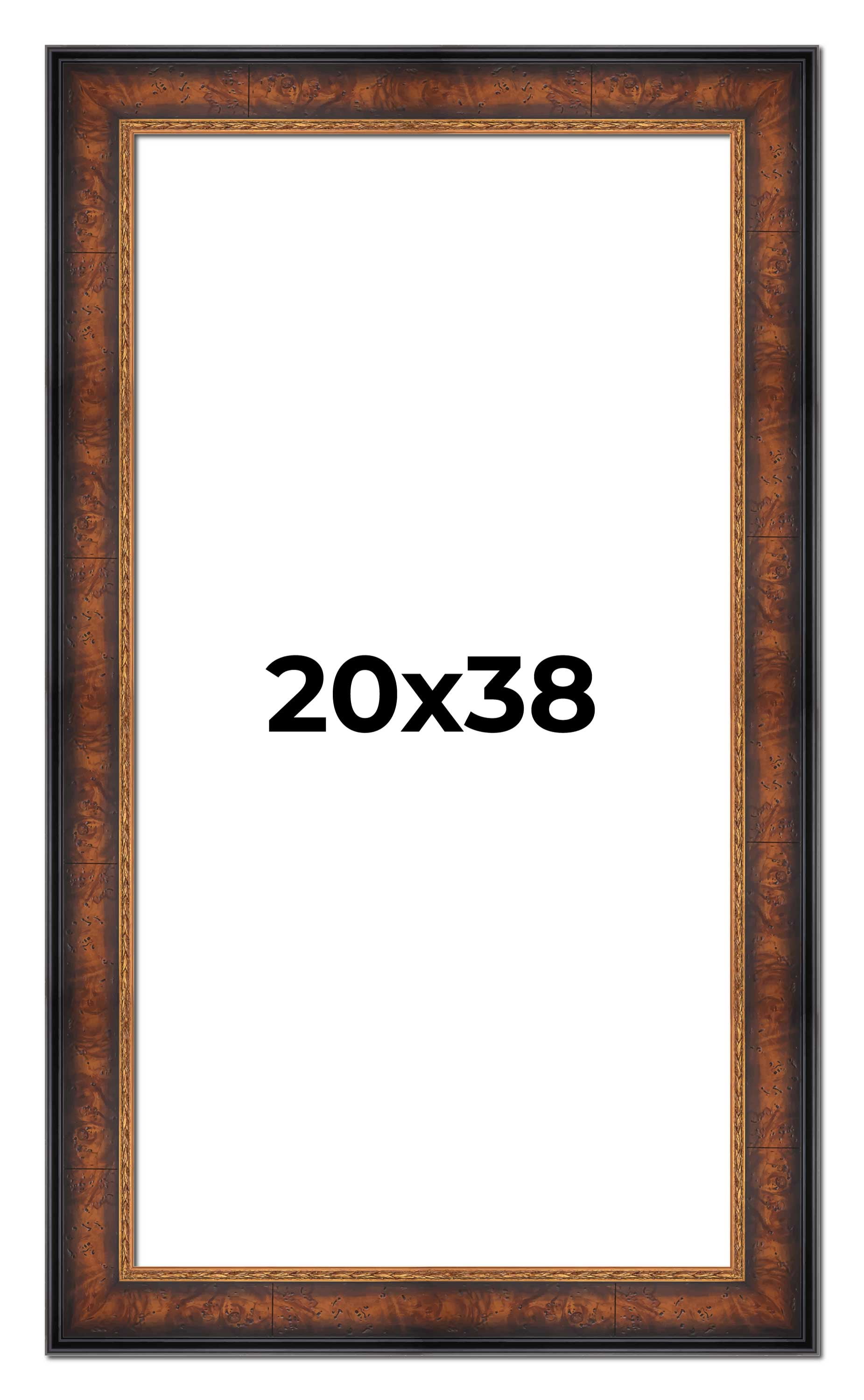 20x38 Frame Brown Walnut Gold Ornate Trim Solid Wood Plein Air Picture ...