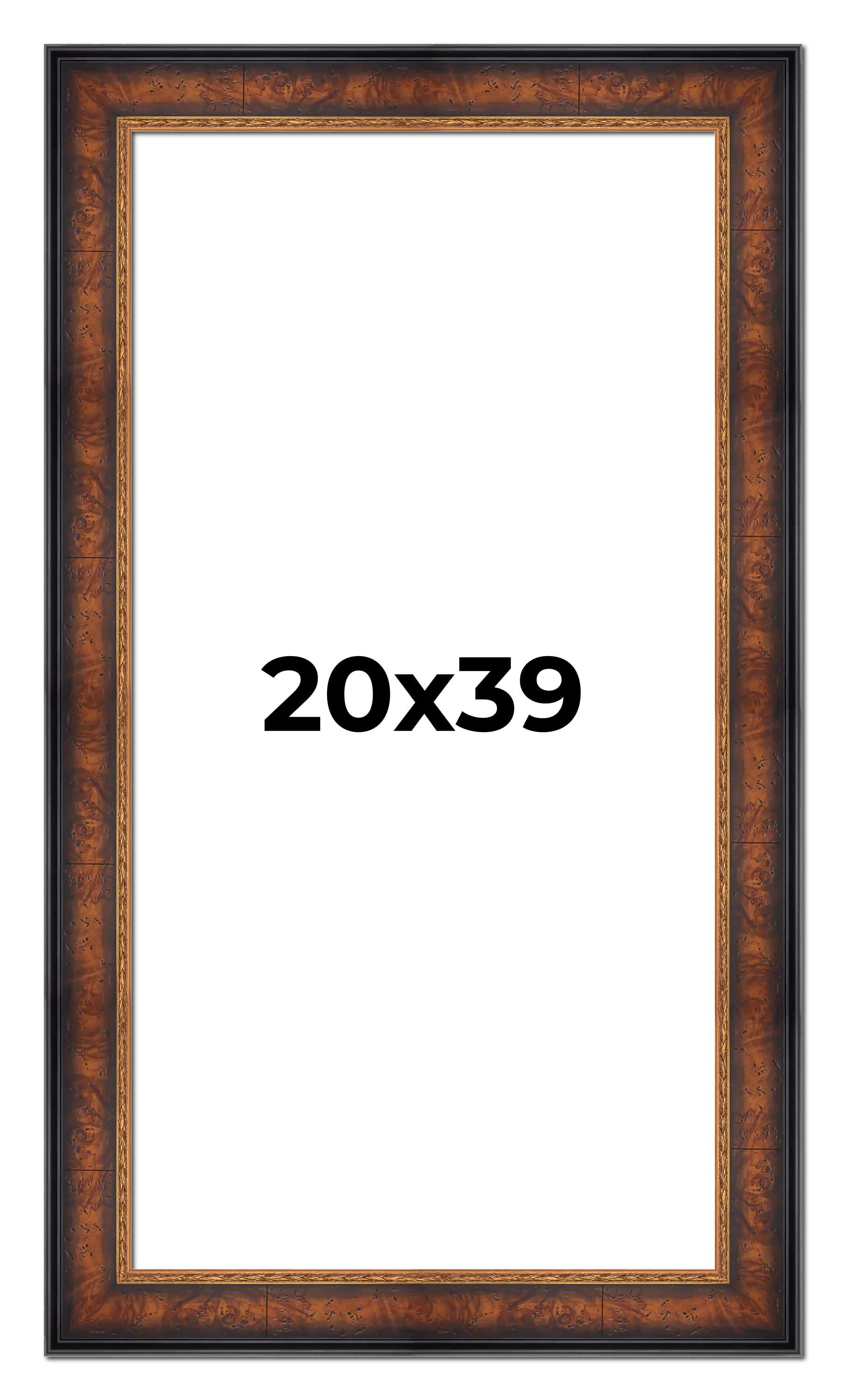20x39 Frame Brown Walnut Gold Ornate Trim Solid Wood Plein Air Picture ...