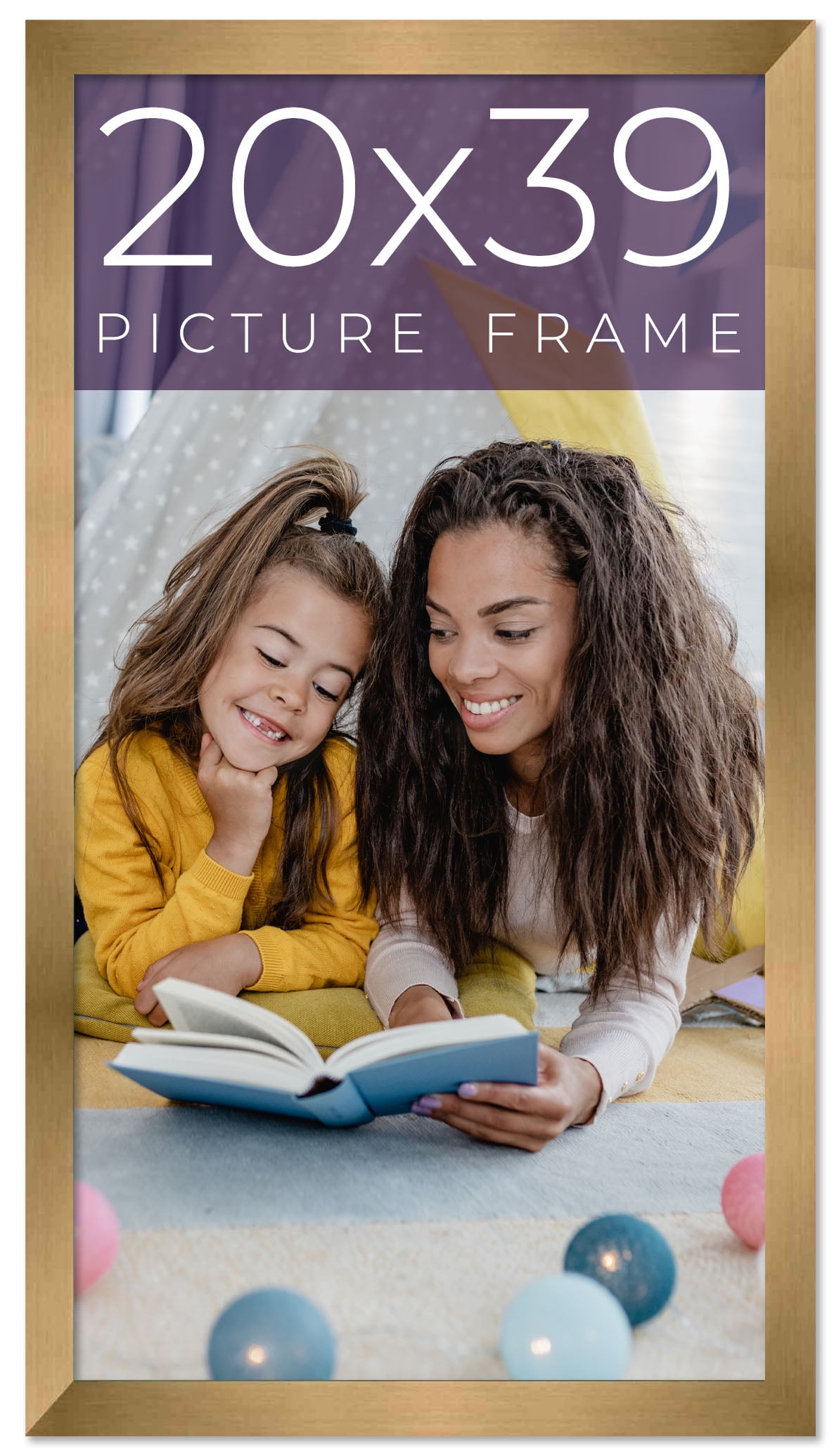 20x39 Frame Gold Bronze Solid Wood Picture Frame Width 0.75 Inches ...