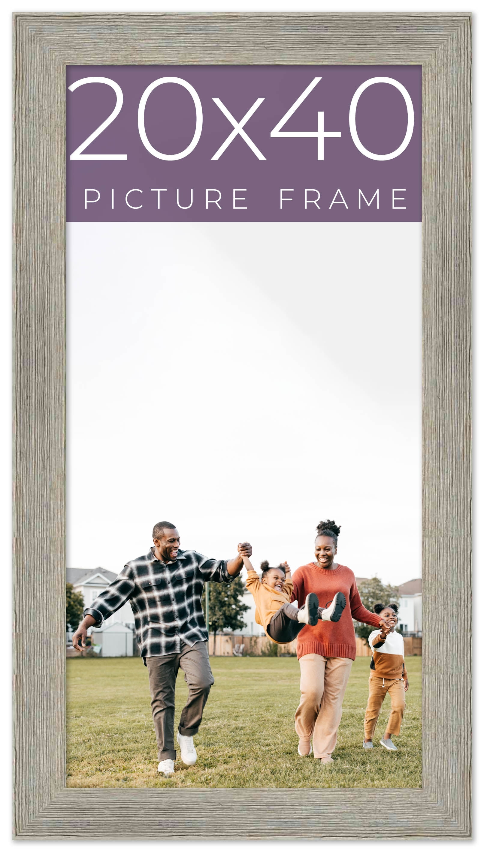 20x40 Frame Grey Real Wood Picture Frame Width 1.5 Inches | Interior ...