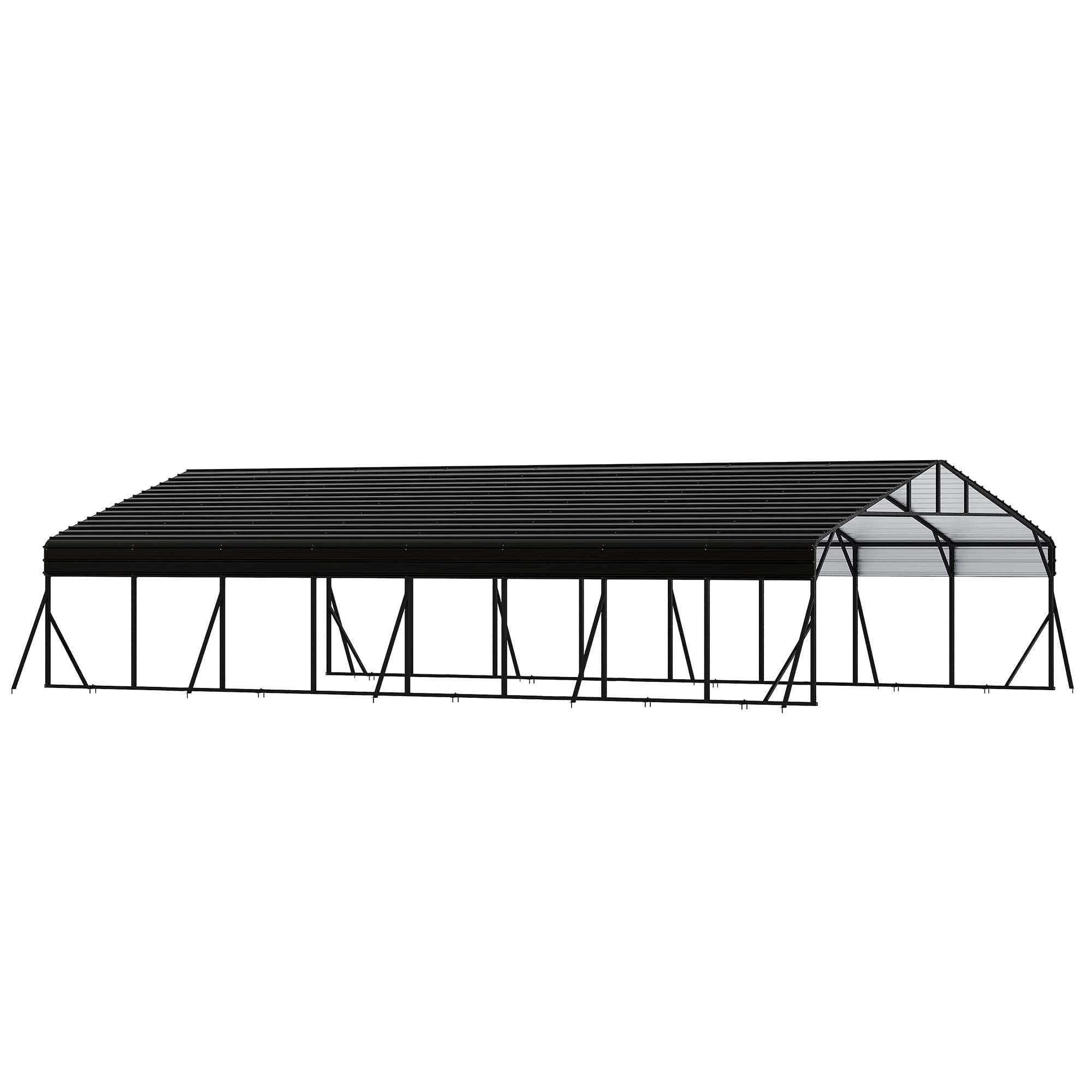 20x40 Heavy Duty Metal Carport, Galvanized Steel Roof Outdoor Car ...