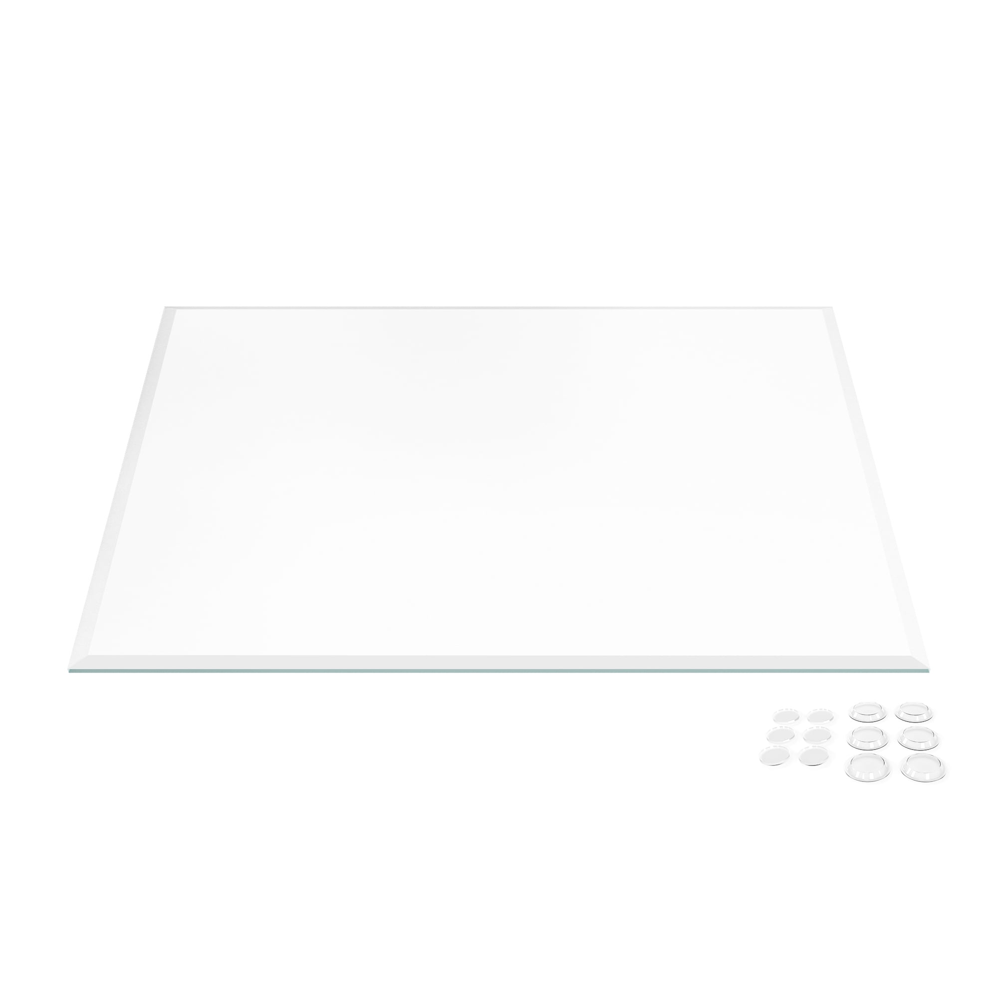 20x40 Inch Glass Table Top with Bevel Edge, Low Iron Tempered Glass 1/2 ...