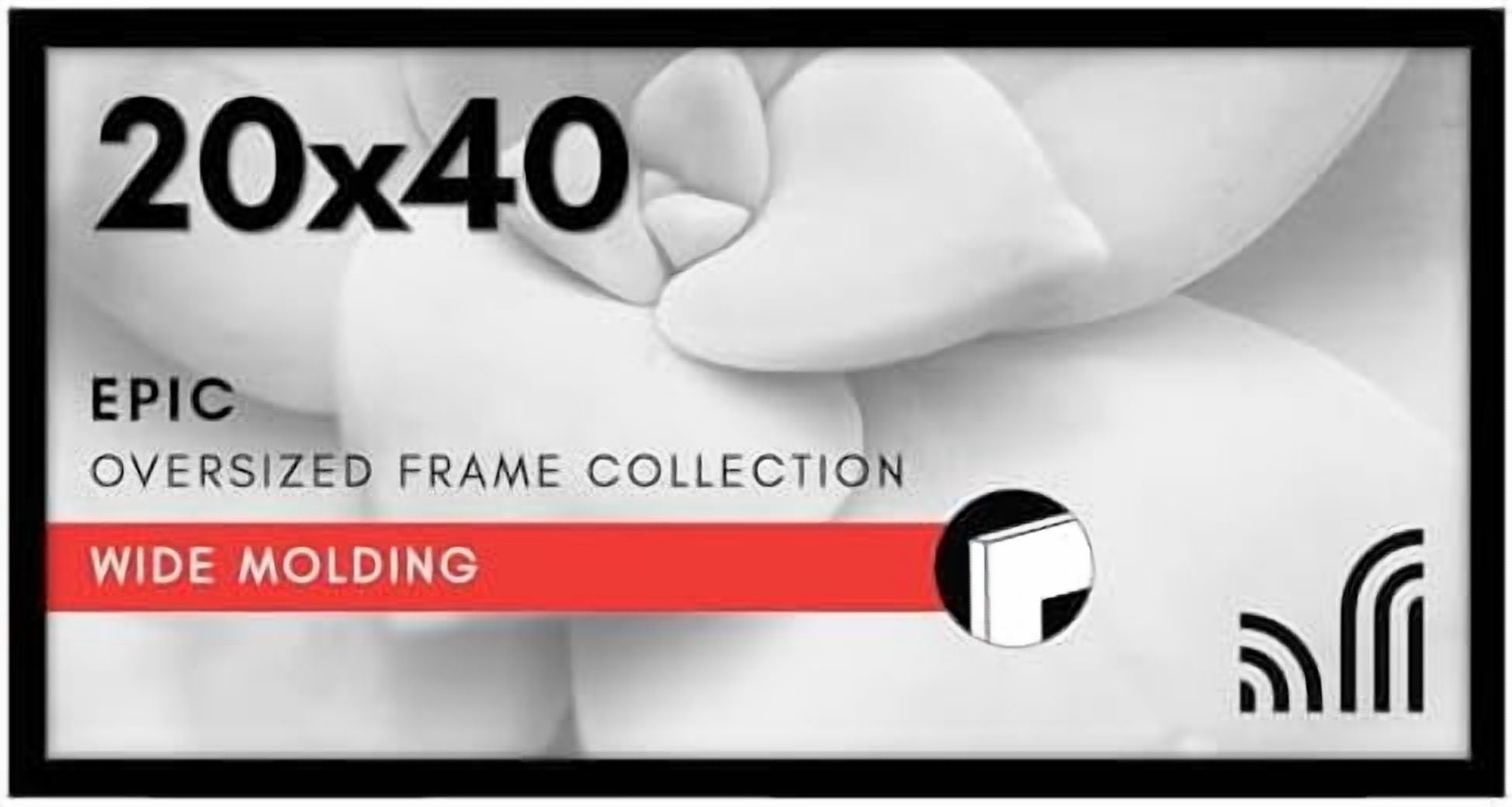 20x40 Picture Frame with Polished Plexiglass - Black Picture Frame ...