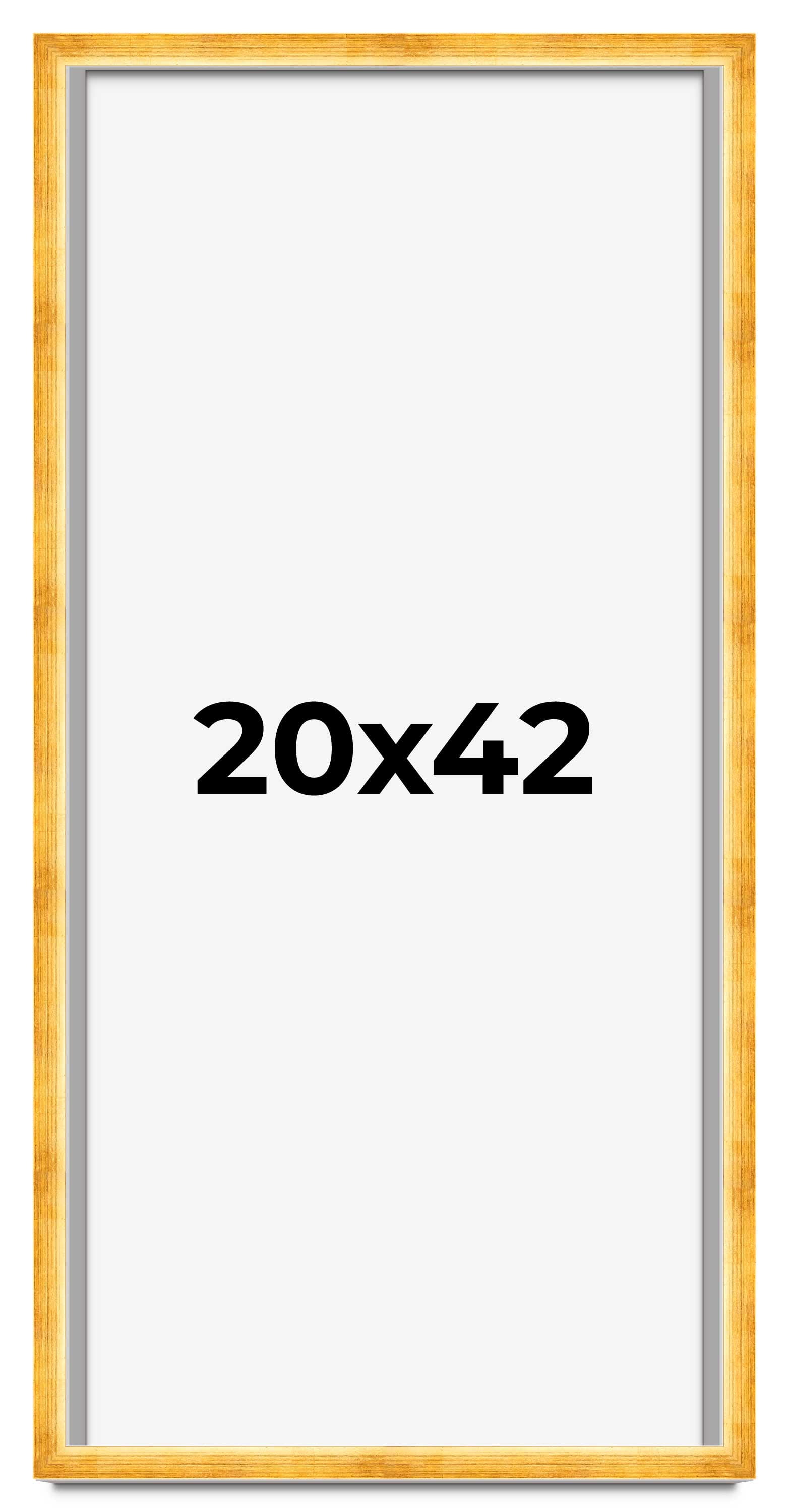 20x42 Shadow Box Frame Gold | 1.625 Inches Deep Real Wood Traditional ...