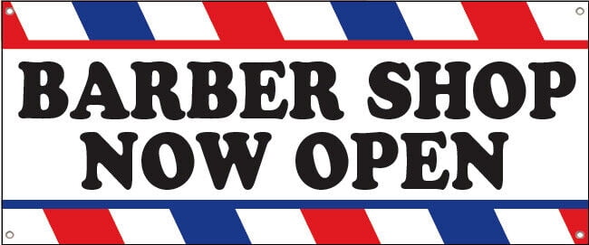 20x48 Inch BARBER SHOP NOW OPEN Vinyl Banner Sign - wb - Walmart.com