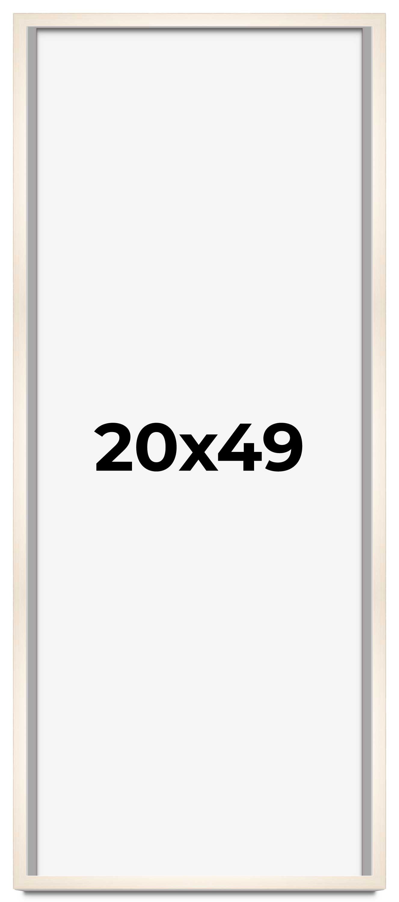 20x49 Frame White Wash Solid Wood Picture Frame | 0.8125 Inch Moulding ...