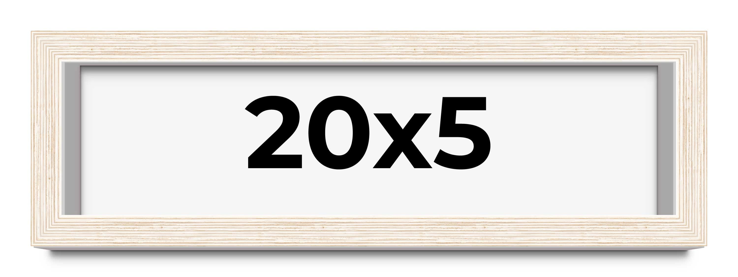 20x5 IN Shadow Box Frame White | 1.125 Inches Deep Real Wood Rustic ...