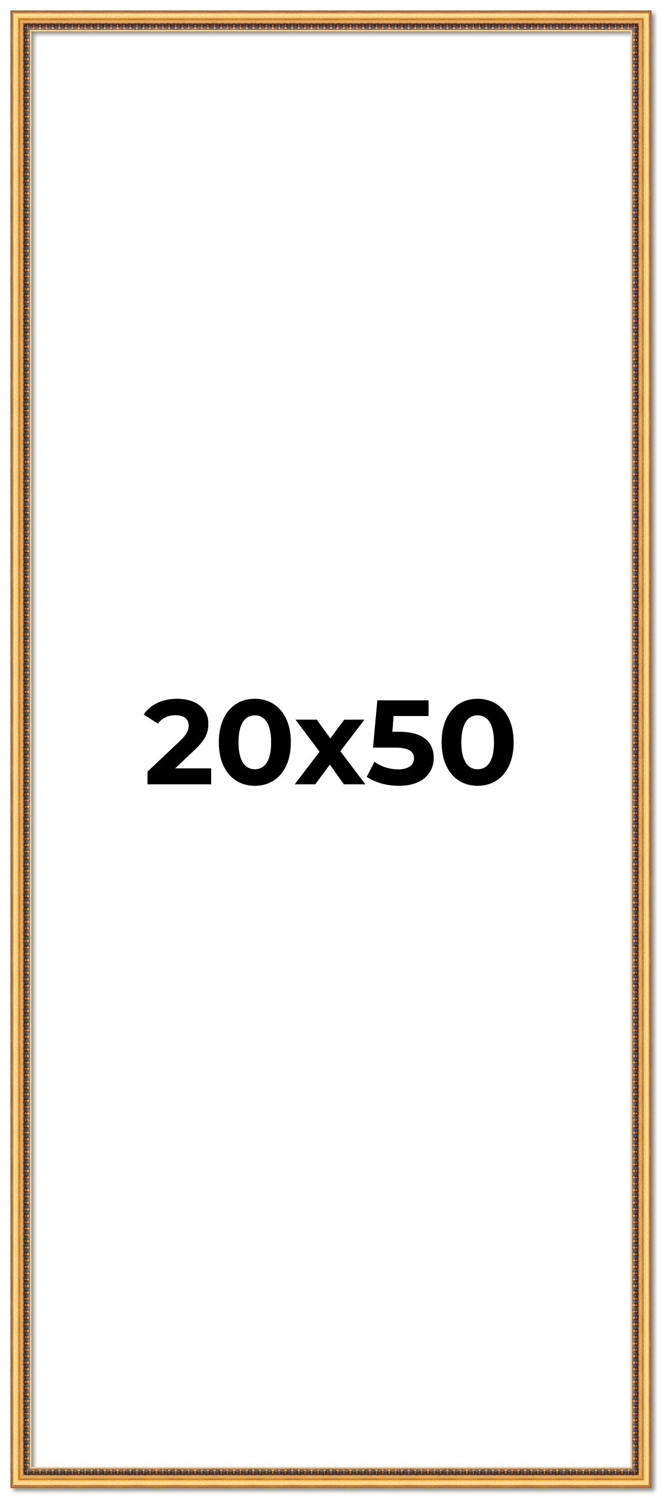 20x50 Frame Beaded Gold Solid Wood Picture Frame | 0.75 Inches Moulding ...