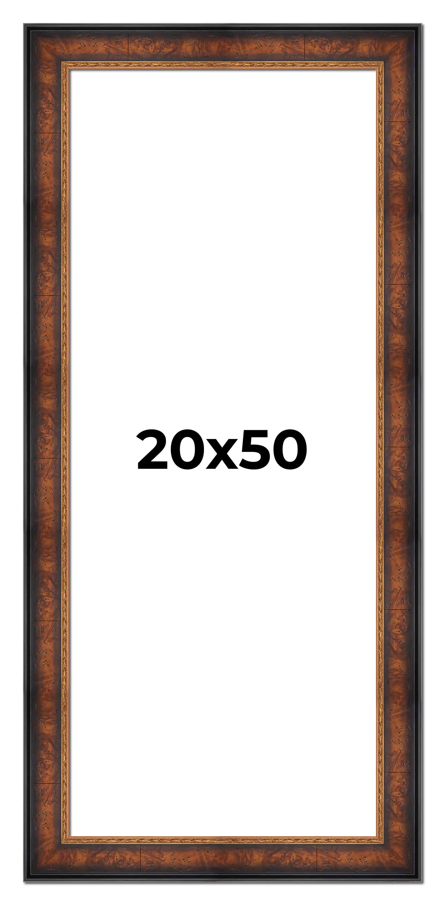 20x50 Frame Brown Walnut Gold Ornate Trim Solid Wood Plein Air Picture ...