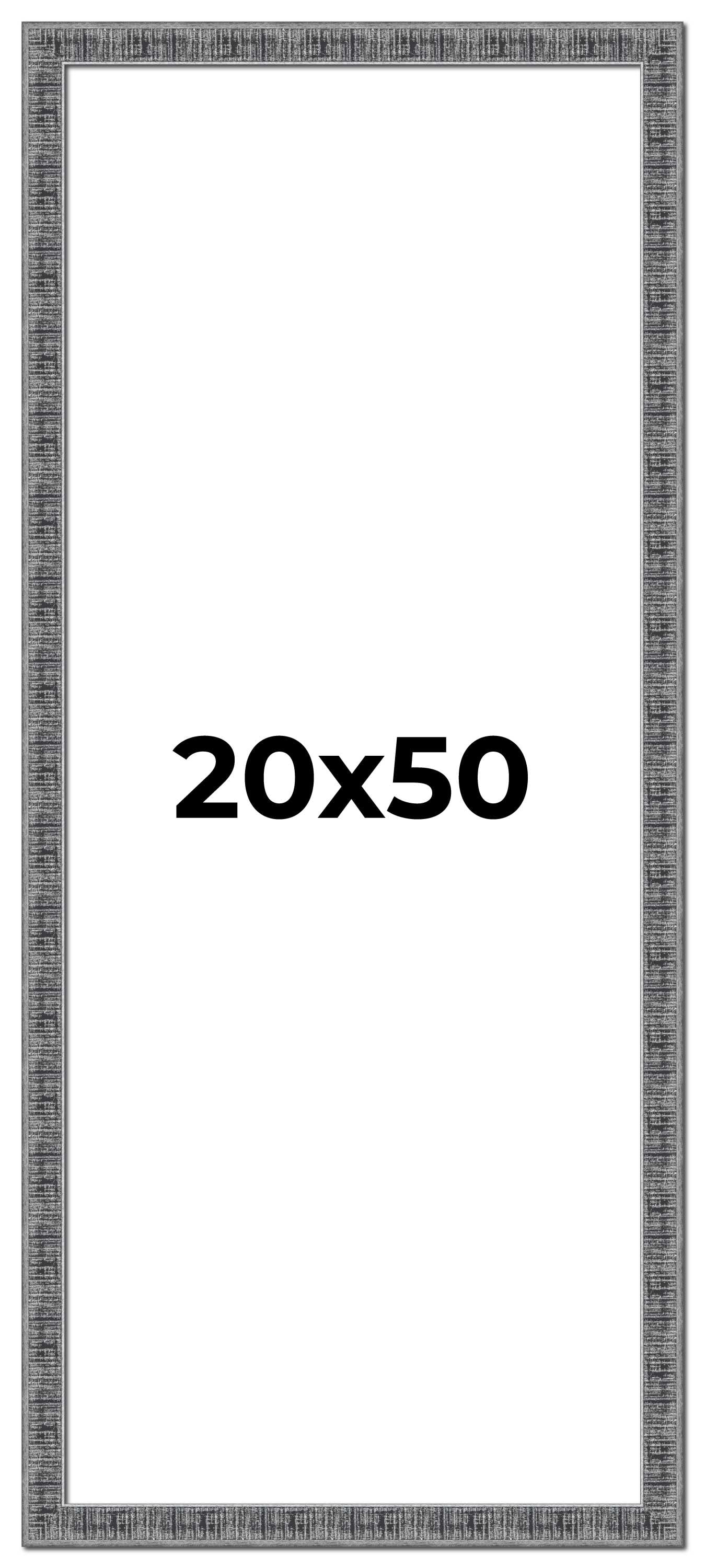 20x50 Frame Silver Black Rustic Sonoma Solid Wood Picture Frame | 1.5 ...