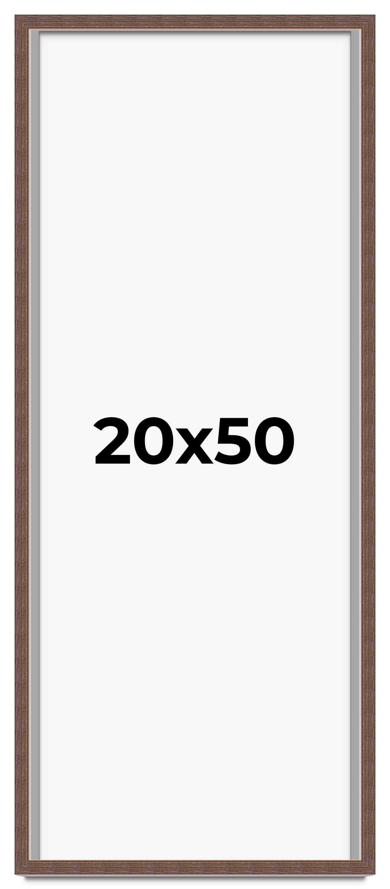 20x50 Shadow Box Frame Brown | 1.125 inches Deep Real Wood Rustic ...