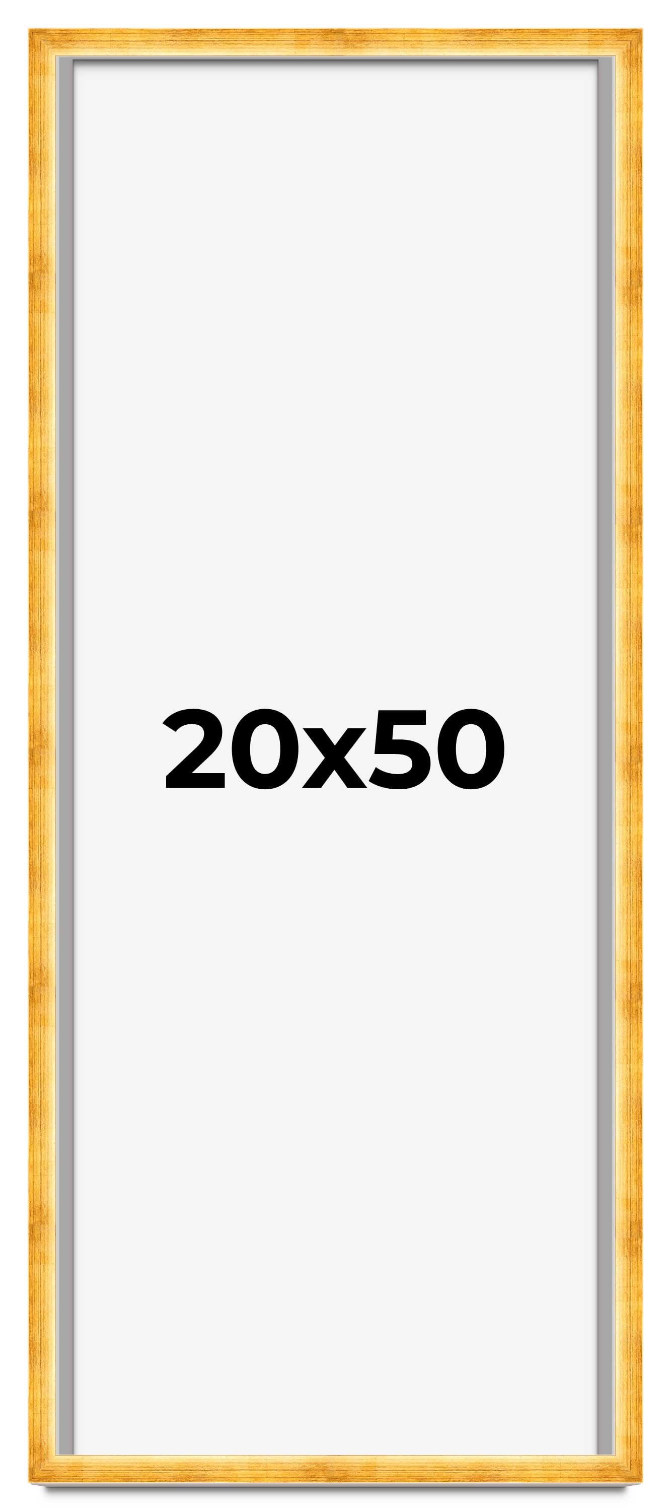 20x50 Shadow Box Frame Gold | 1.625 Inches Deep Real Wood Traditional ...