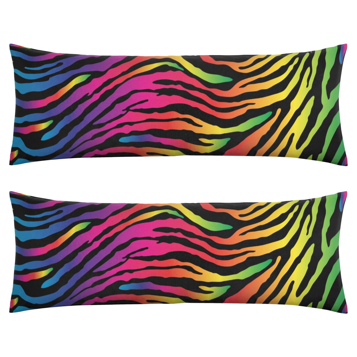 20x54 Zebra Print Body Pillow Cover with Invisible Zipper - Soft ...
