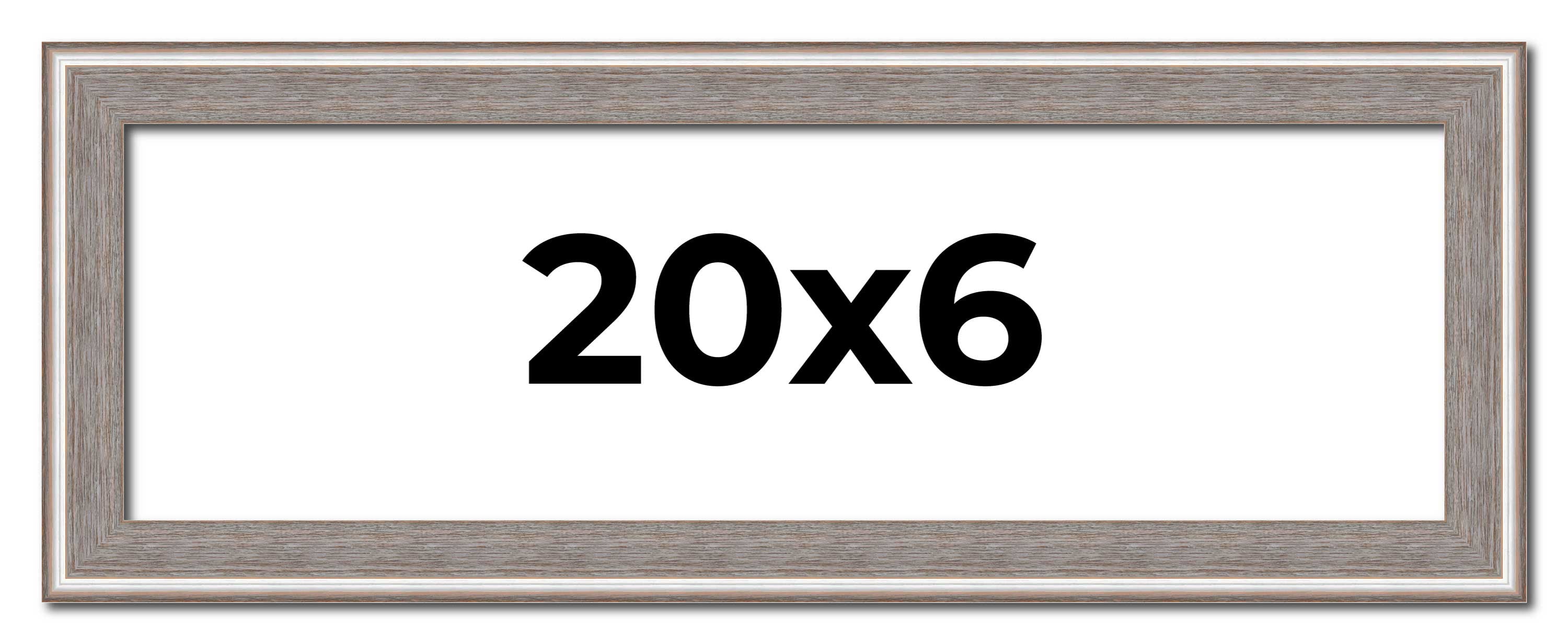 20x6 Frame Grey Real Wood Picture Frame Width 1.25 inches | Interior ...