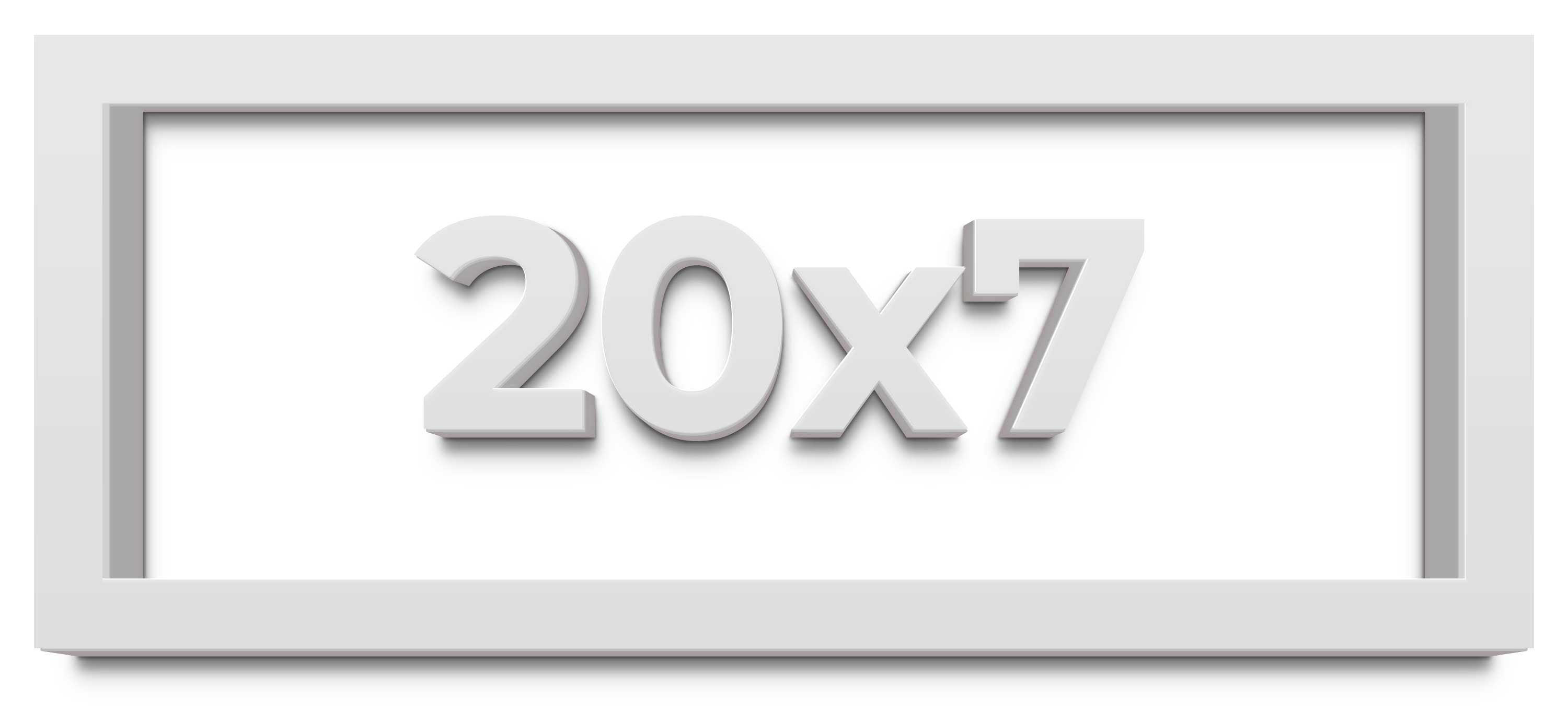 20x7 Shadow Box High Gloss White Display Frame | 1.625 Inches Deep | 1 ...