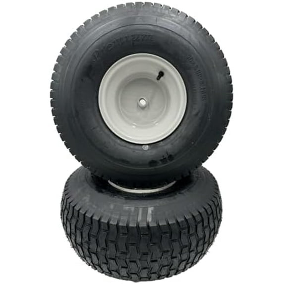 20x8.00-8 Gray Lawn Mower Wheel - Set of 2-3/4 Inch Axle, 2.90 Inch Hub ...