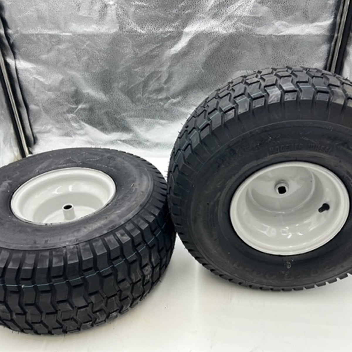 Hoosier 20x8.00-8 Gray Lawn Mower Wheel Set of 2 Turf Tread 3/4 Inch ...
