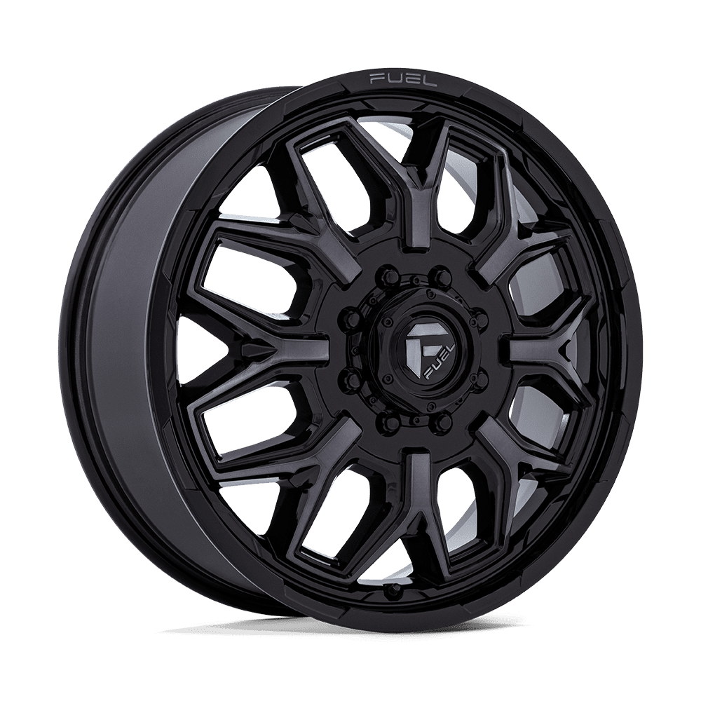 20x8.25 Fuel Off-Road D875 Flux Black Brushed DUALLY FRONT Wheel 8x6.5 ...