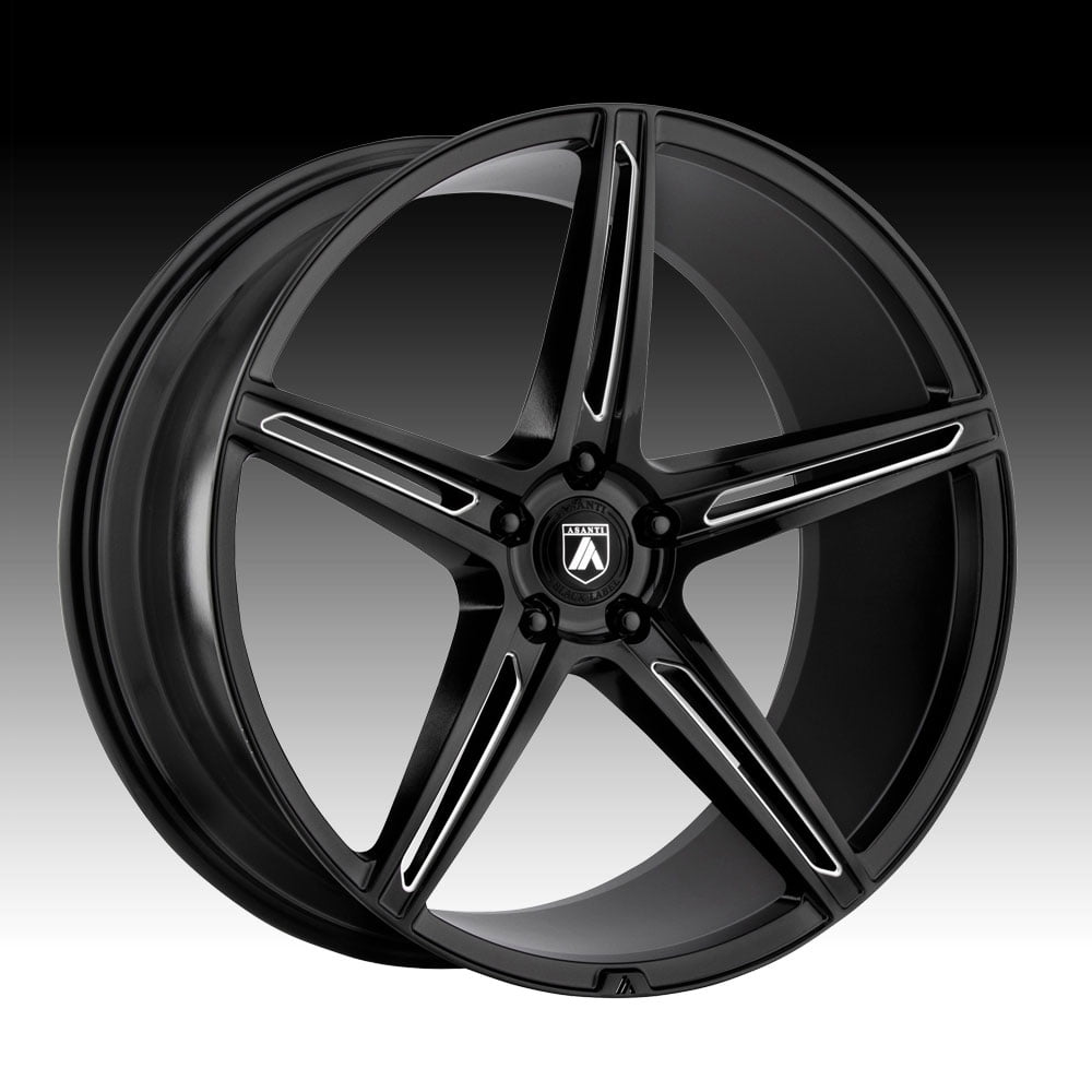 Asanti Black Label ABL-22 Alpha 5 Gloss Black Milled Wheel Rim, Size ...